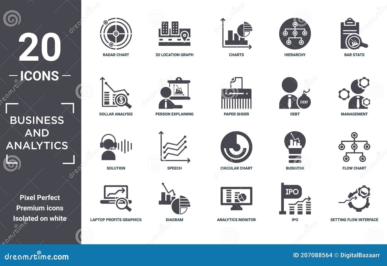 Business.and.analytics Icon Set Stock Vector - Illustration of pack ...