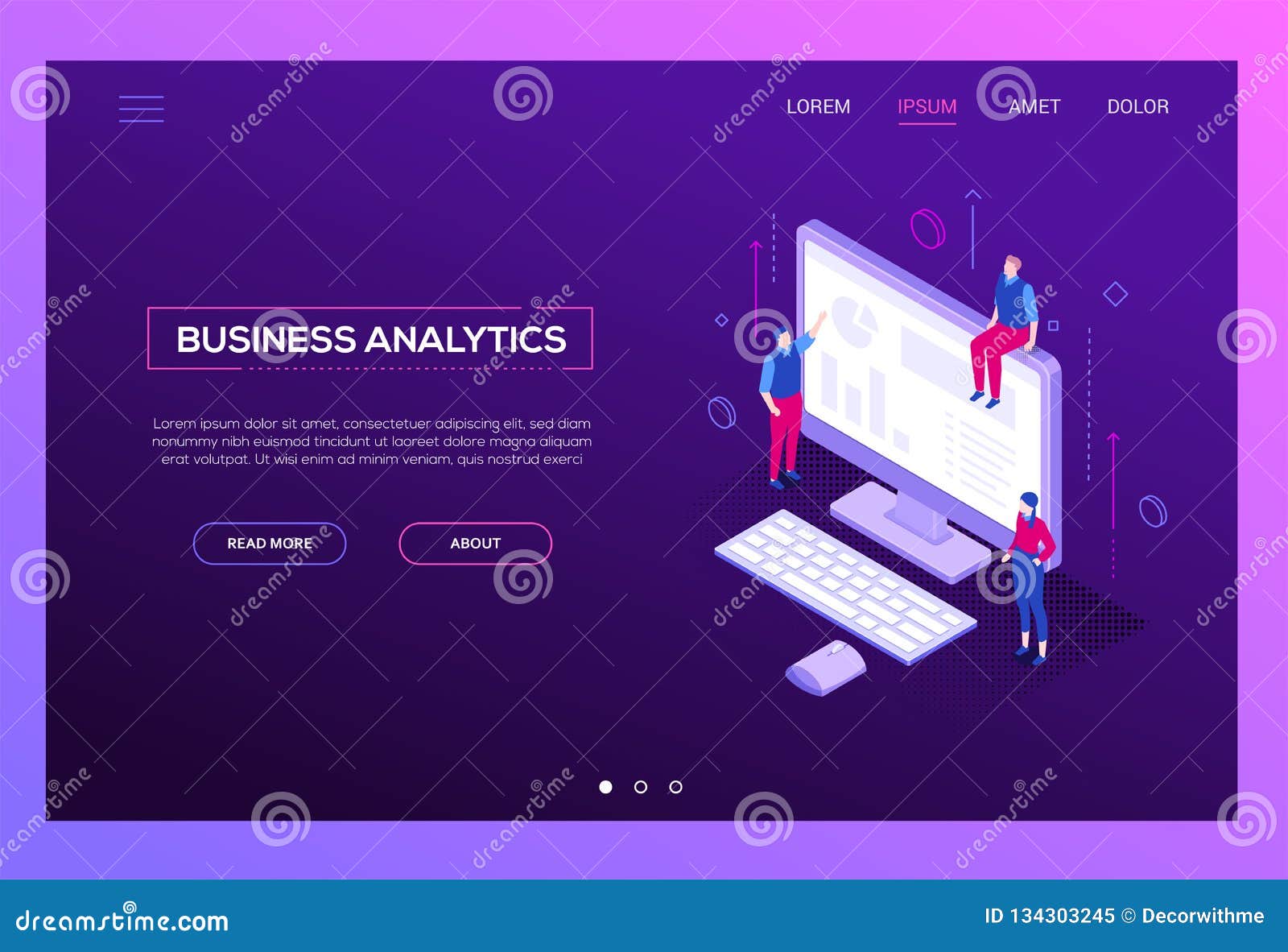 Business Analytics - Modern Isometric Vector Web Banner Stock Vector ...