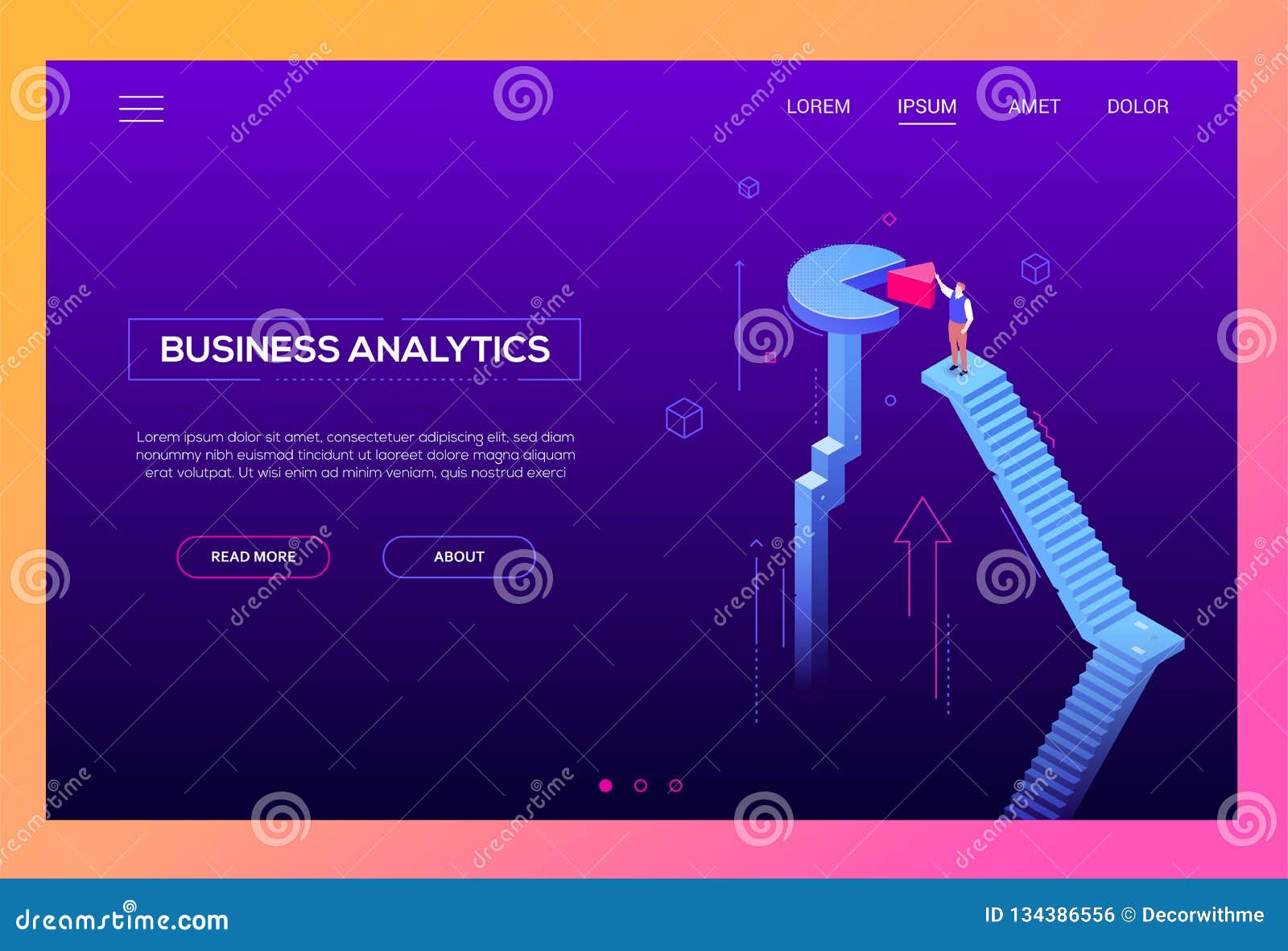 Business Analytics - Modern Isometric Vector Website Header Stock ...