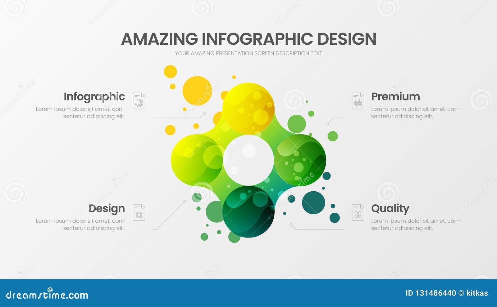 Business Analytics Presentation Vector Illustration Template. 4 Option ...
