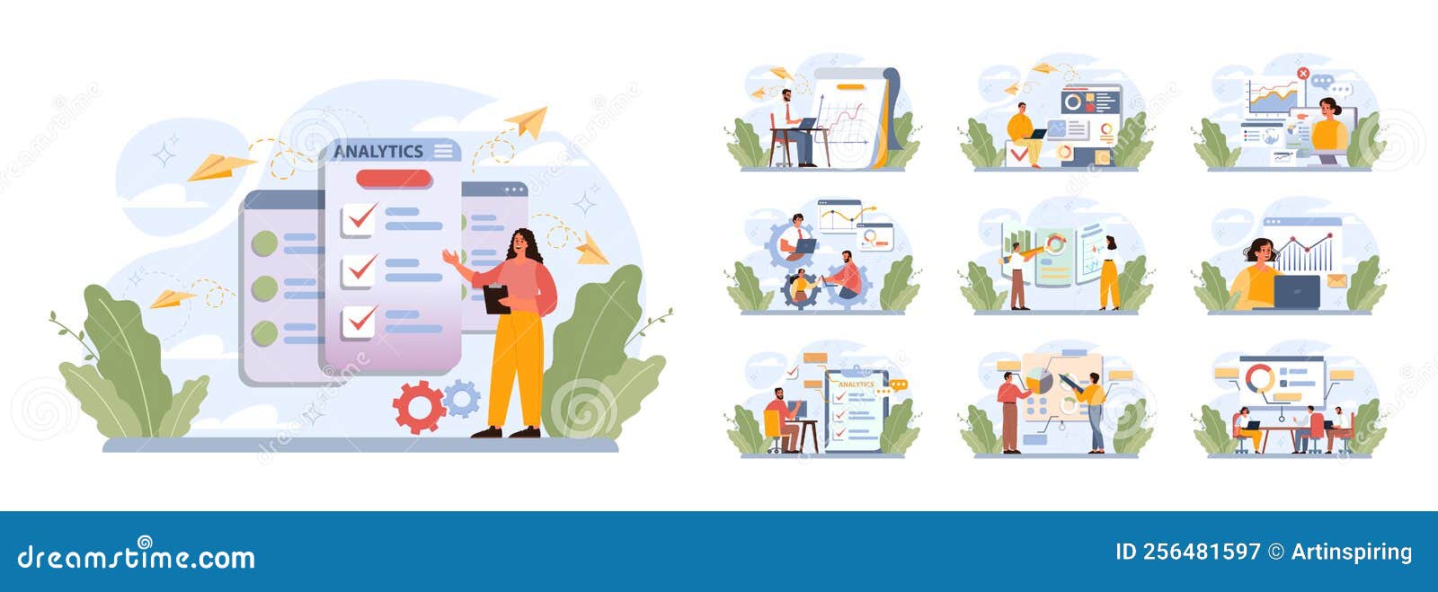 Business Analytics Set. Financial Operation Optimization, Strategy ...