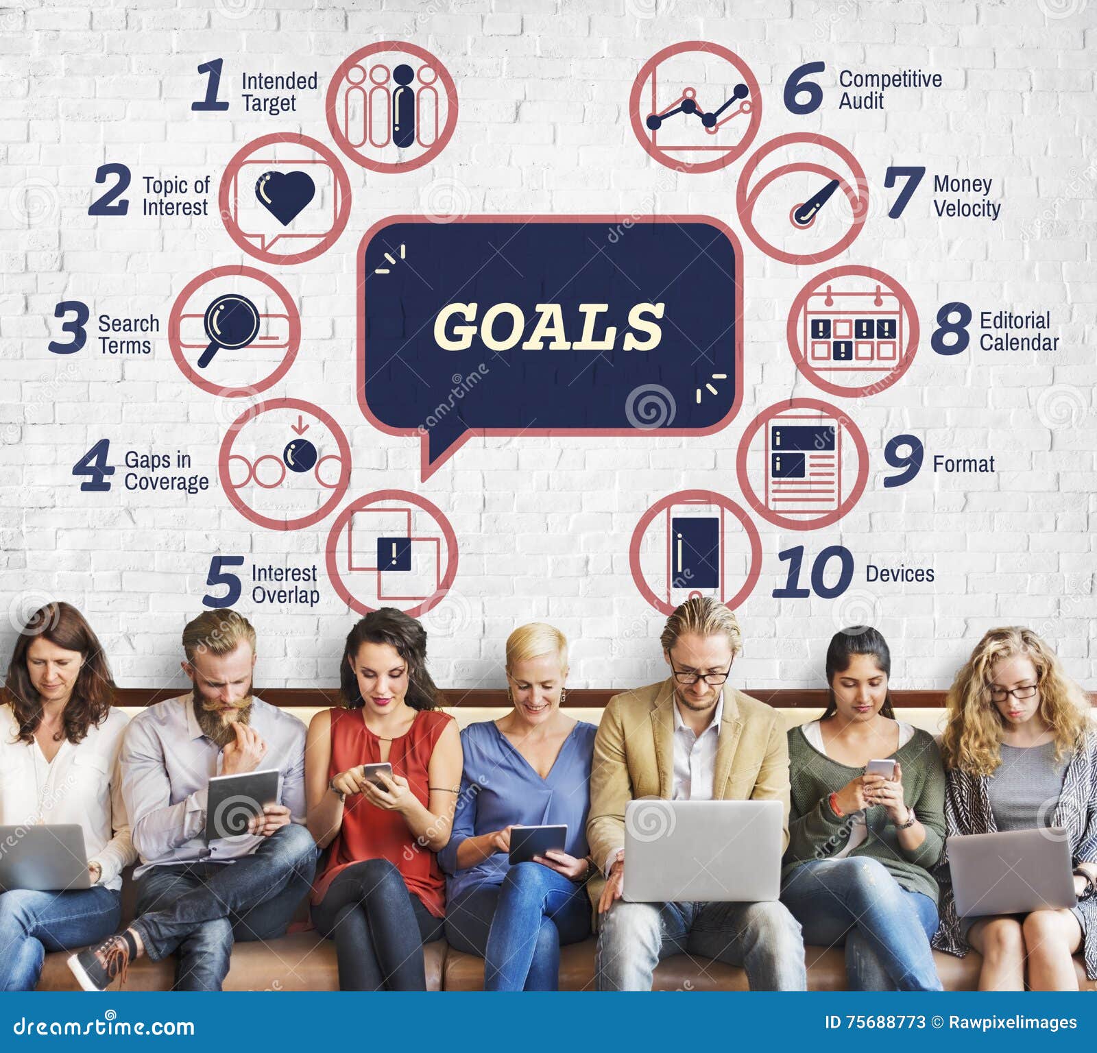 Business Analytics Strategy Methods Tactics Graphic Concept Stock Image ...