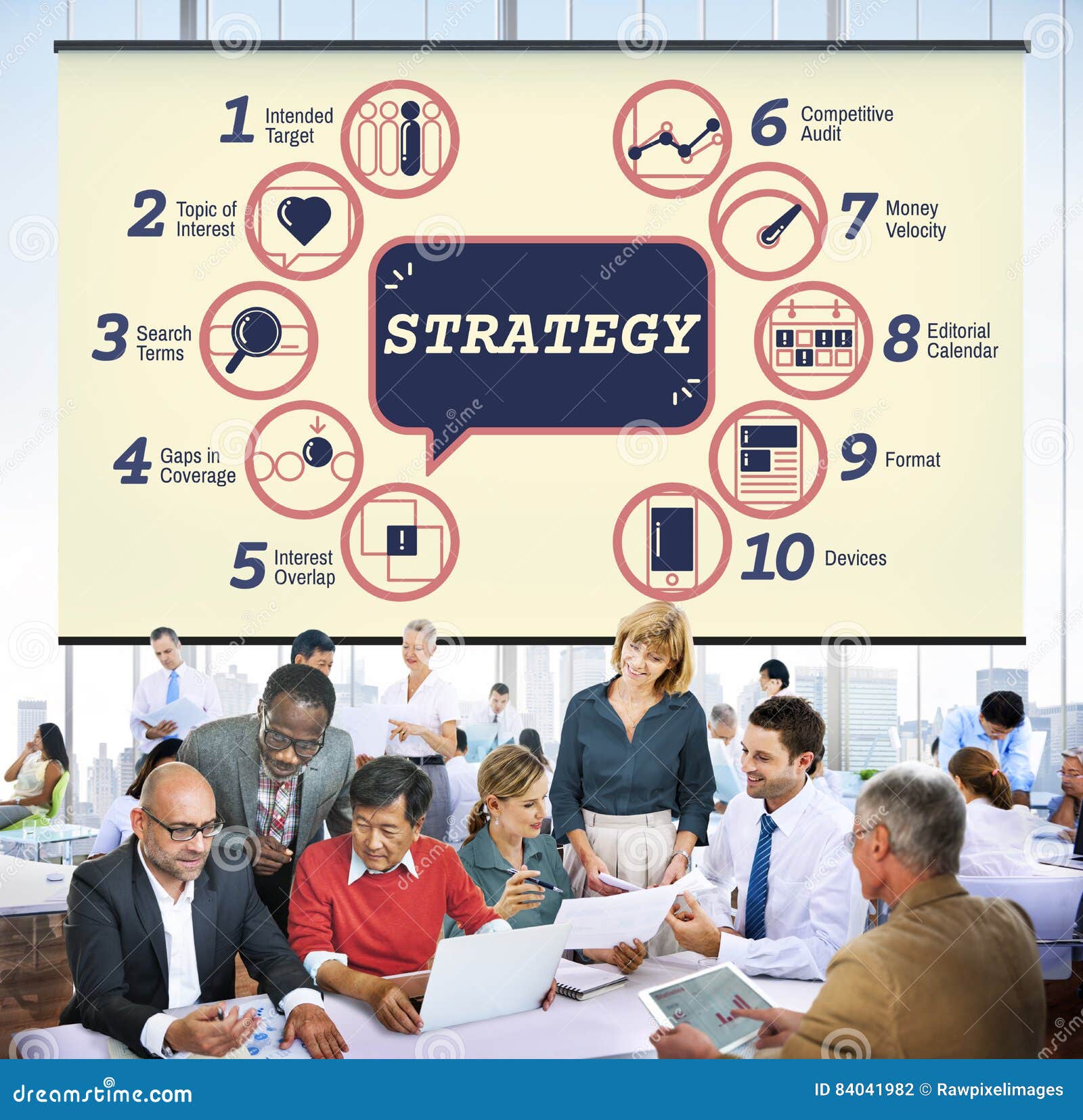 Business Analytics Strategy Methods Tactics Graphic Concept Stock Photo ...