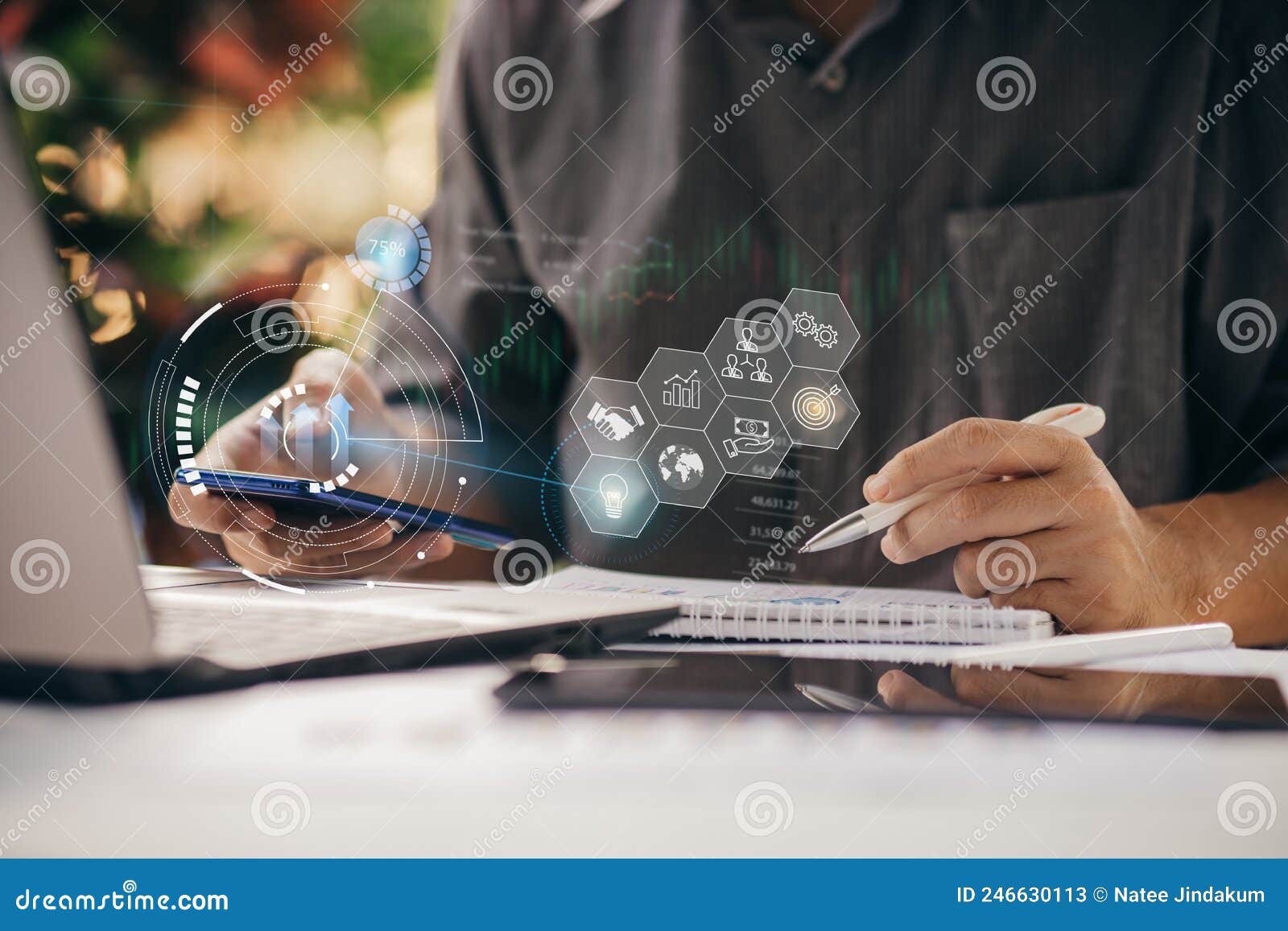 Businessman Work with Ai for Economy Analysis Financial Result by ...