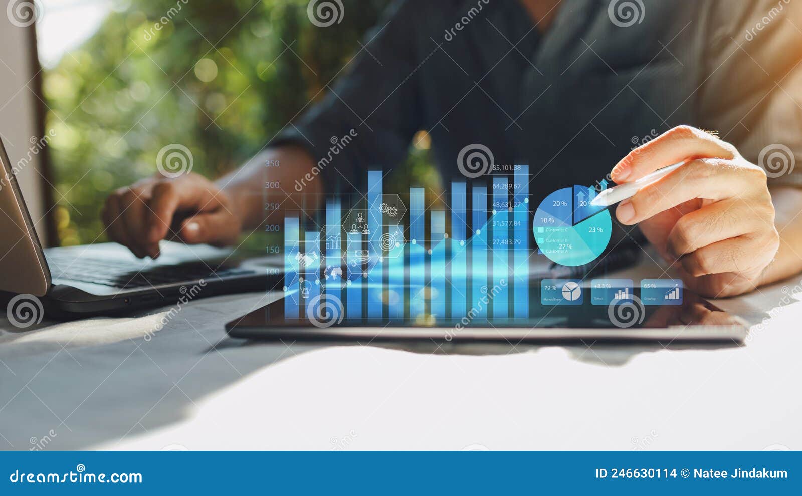 Businessman Work with Ai for Economy Analysis Financial Result by ...