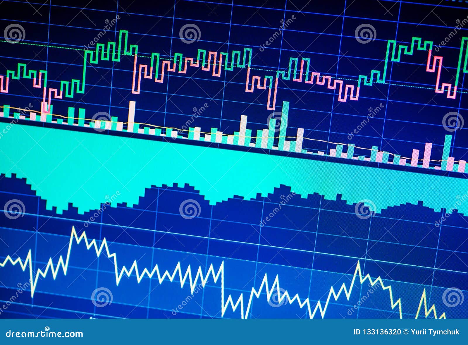 Business Analyzing Financial Statistics Displayed on the Screen Stock ...