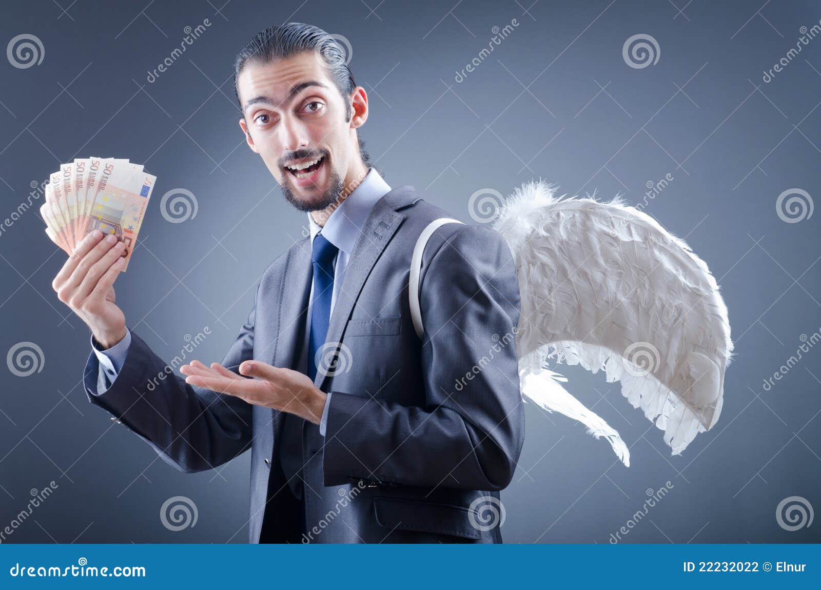 Business angel with money stock photo. Image of euro - 22232022