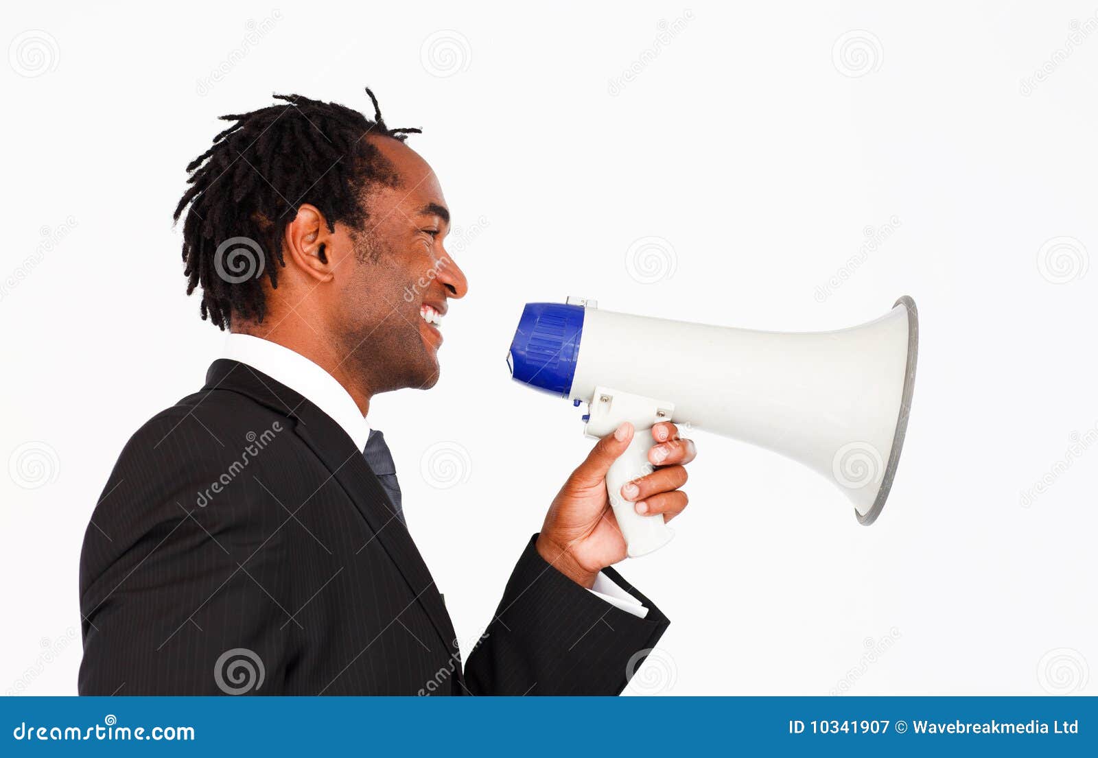 Business Announcement through Megaphone Stock Image - Image of loud ...