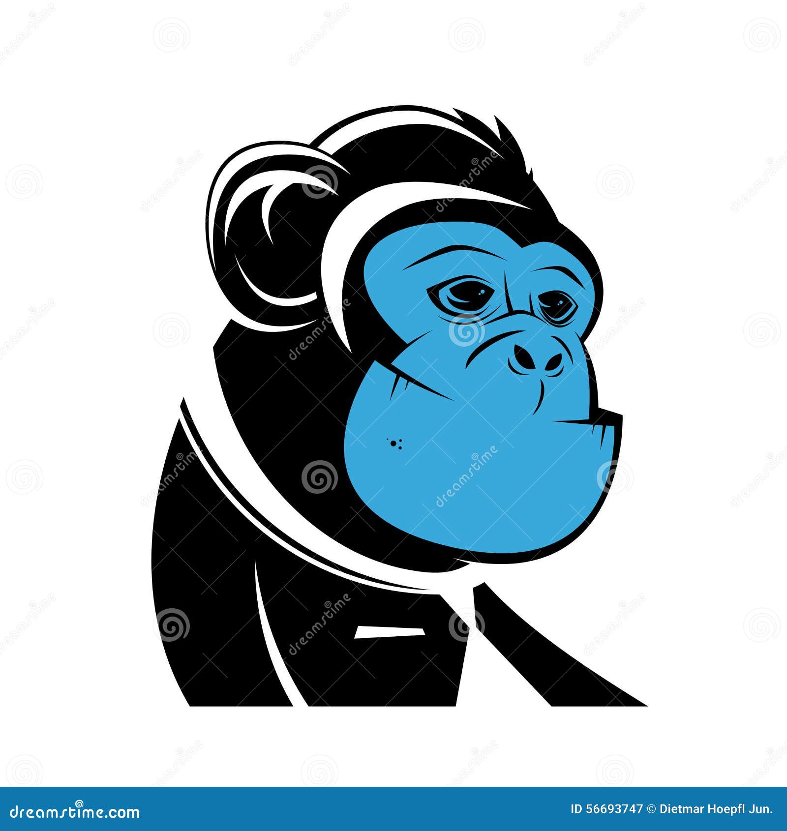 Business Ape with Blue Face Stock Vector - Illustration of funny ...