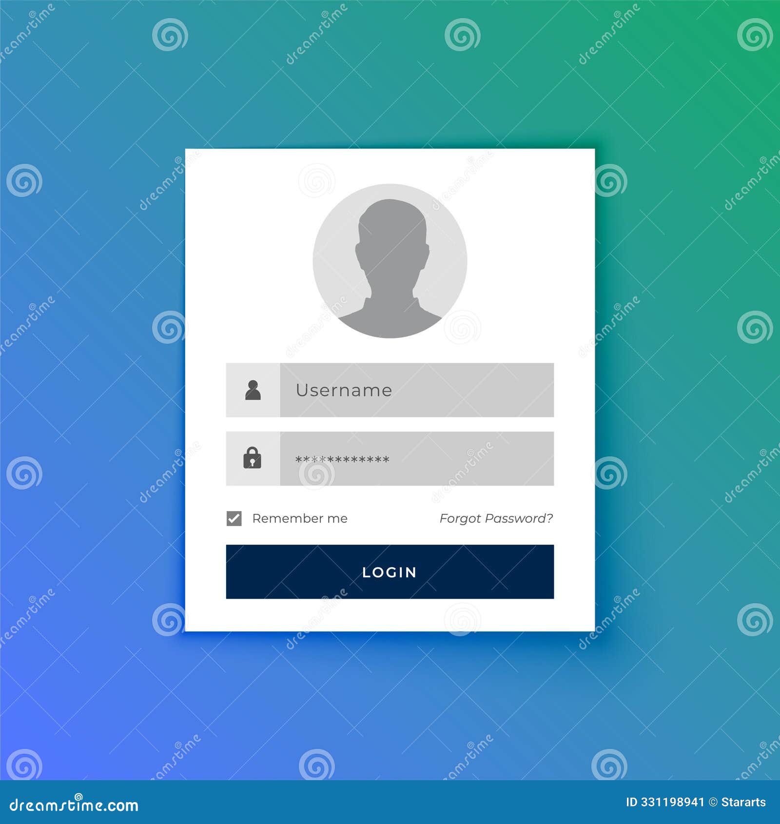 Business Application Login Form Template for Contact Information Stock ...
