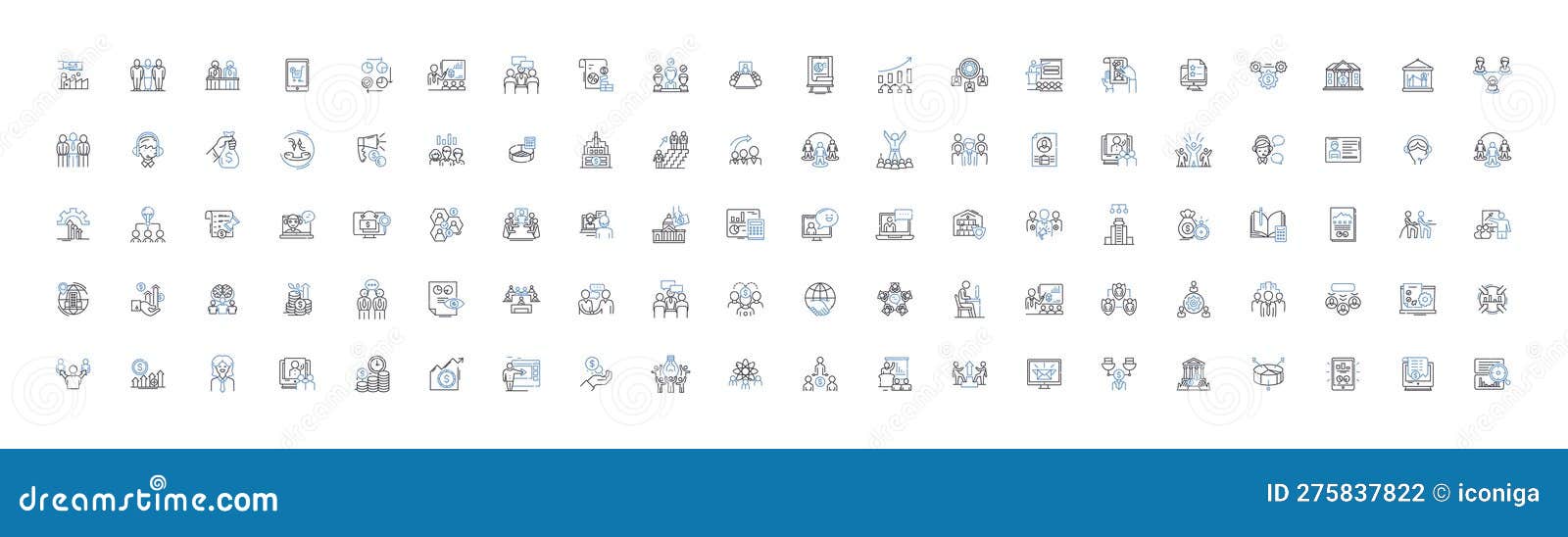Business Architecture Line Icons Collection. Strategy, Alignment ...