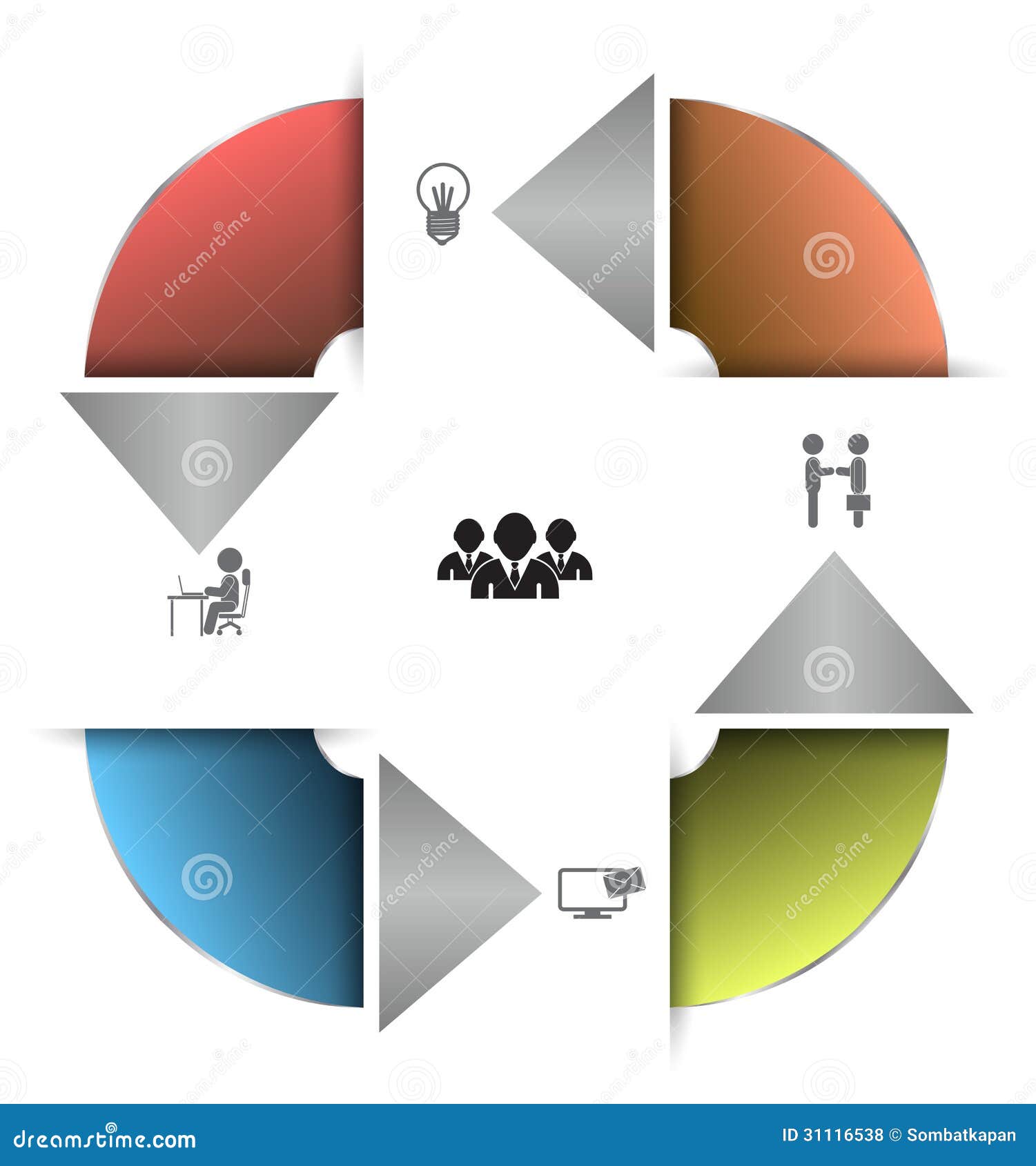 Business Arrow Group with Icon Stock Vector - Illustration of modern ...