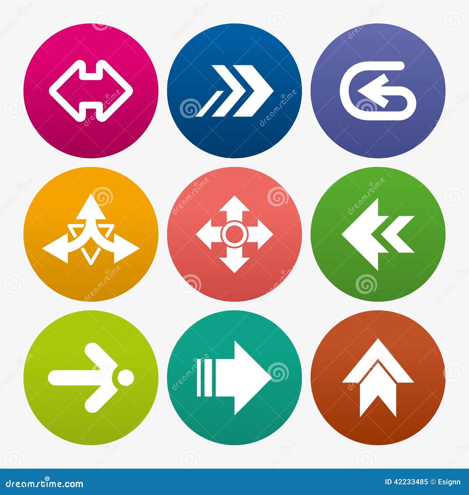 Business Arrow Sign Icon Set Stock Vector - Illustration of download ...
