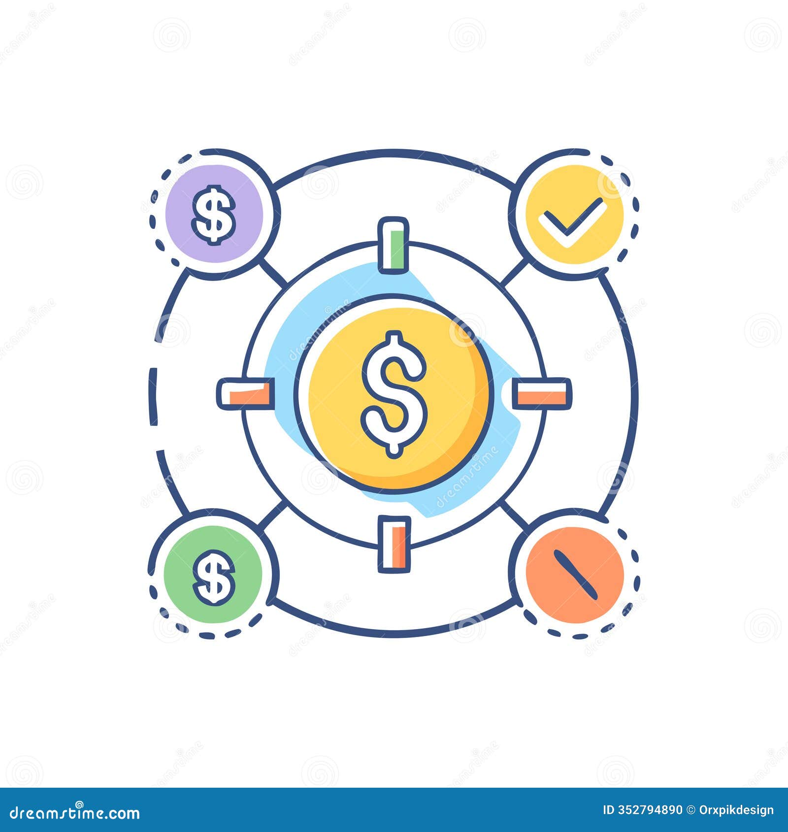 Business Asset Allocation Icon Stock Vector - Illustration of metrics ...