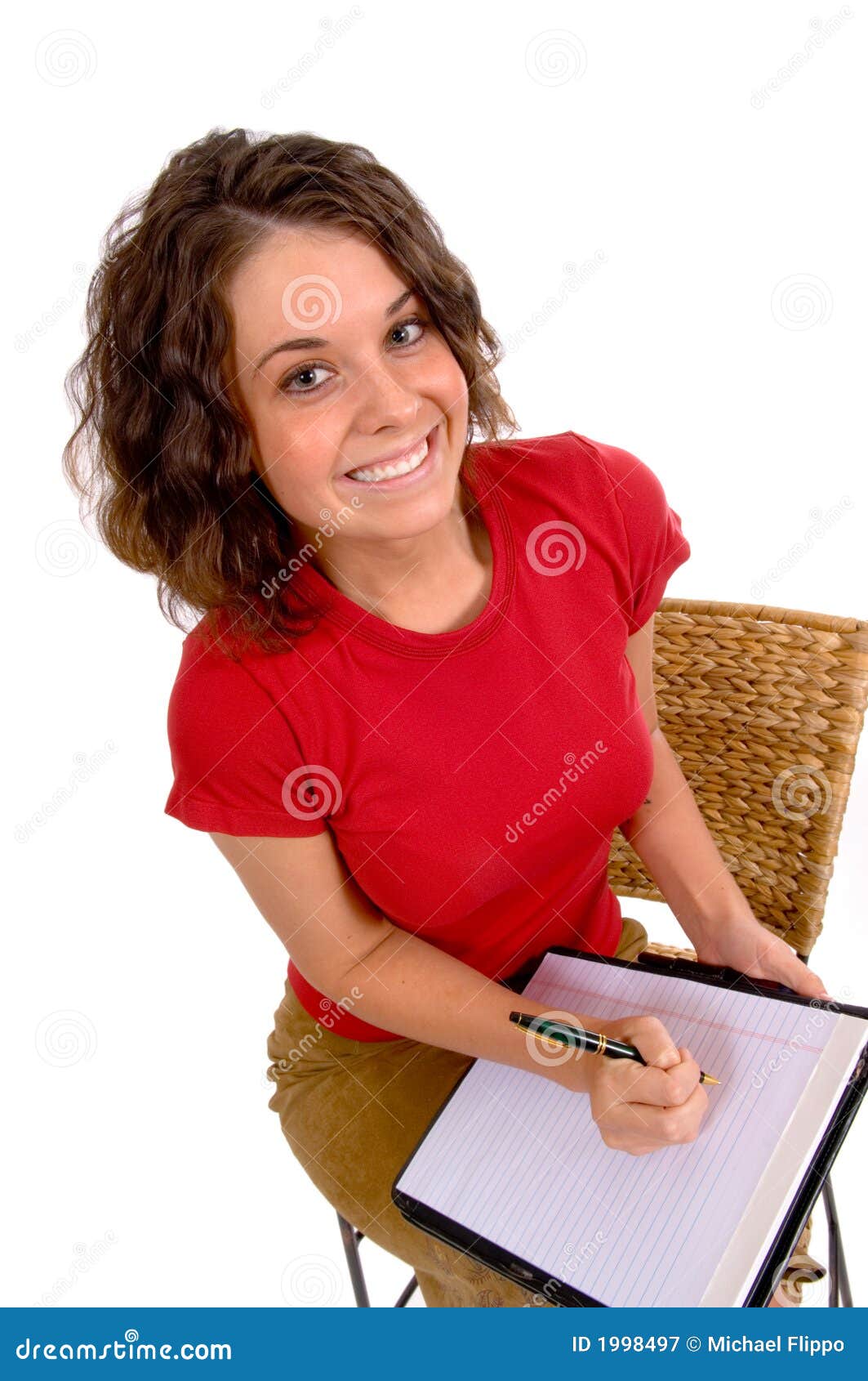 Business Assistant Ready To Take Notes or Dictation Stock Image - Image ...