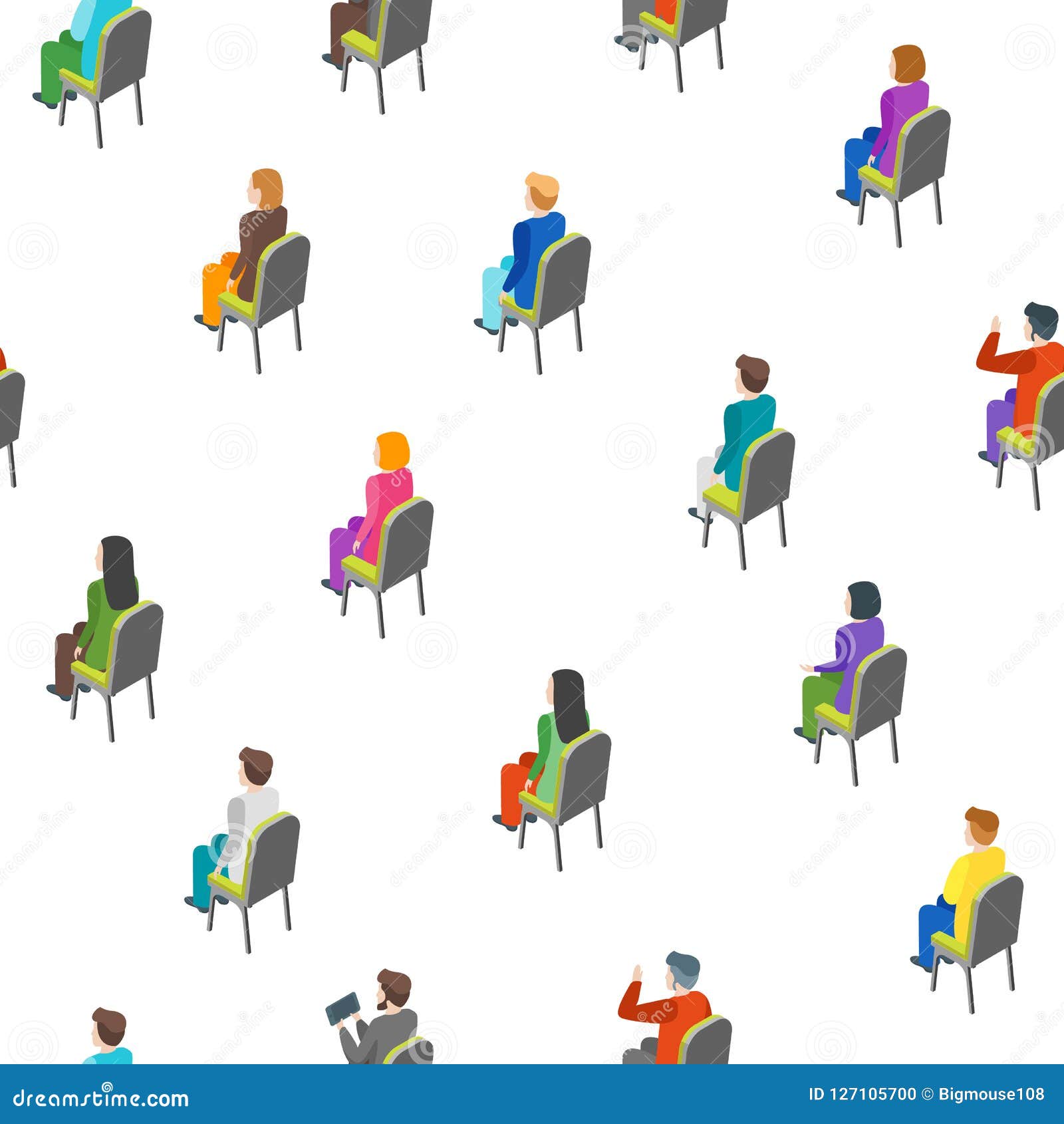 Business Audience Concept Seamless Pattern Background 3d Isometric View ...