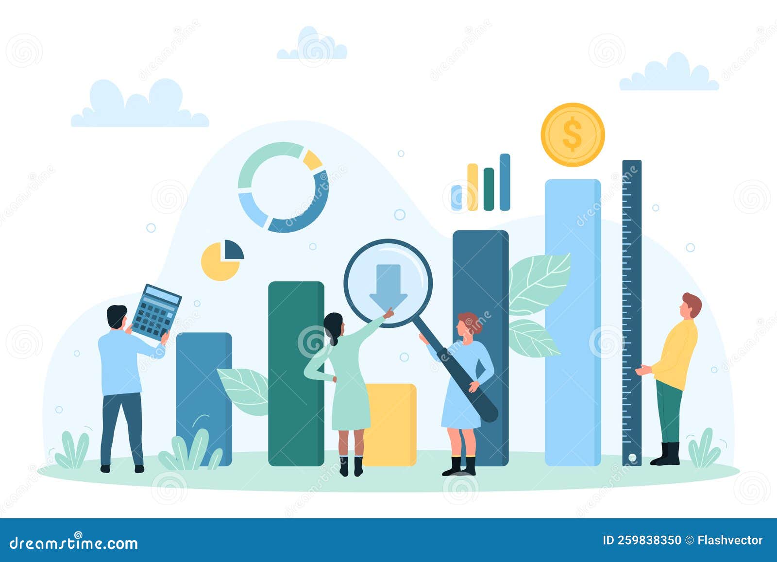 Analyze Chart Statistic Folder Icon. Processing Of Analytical And ...