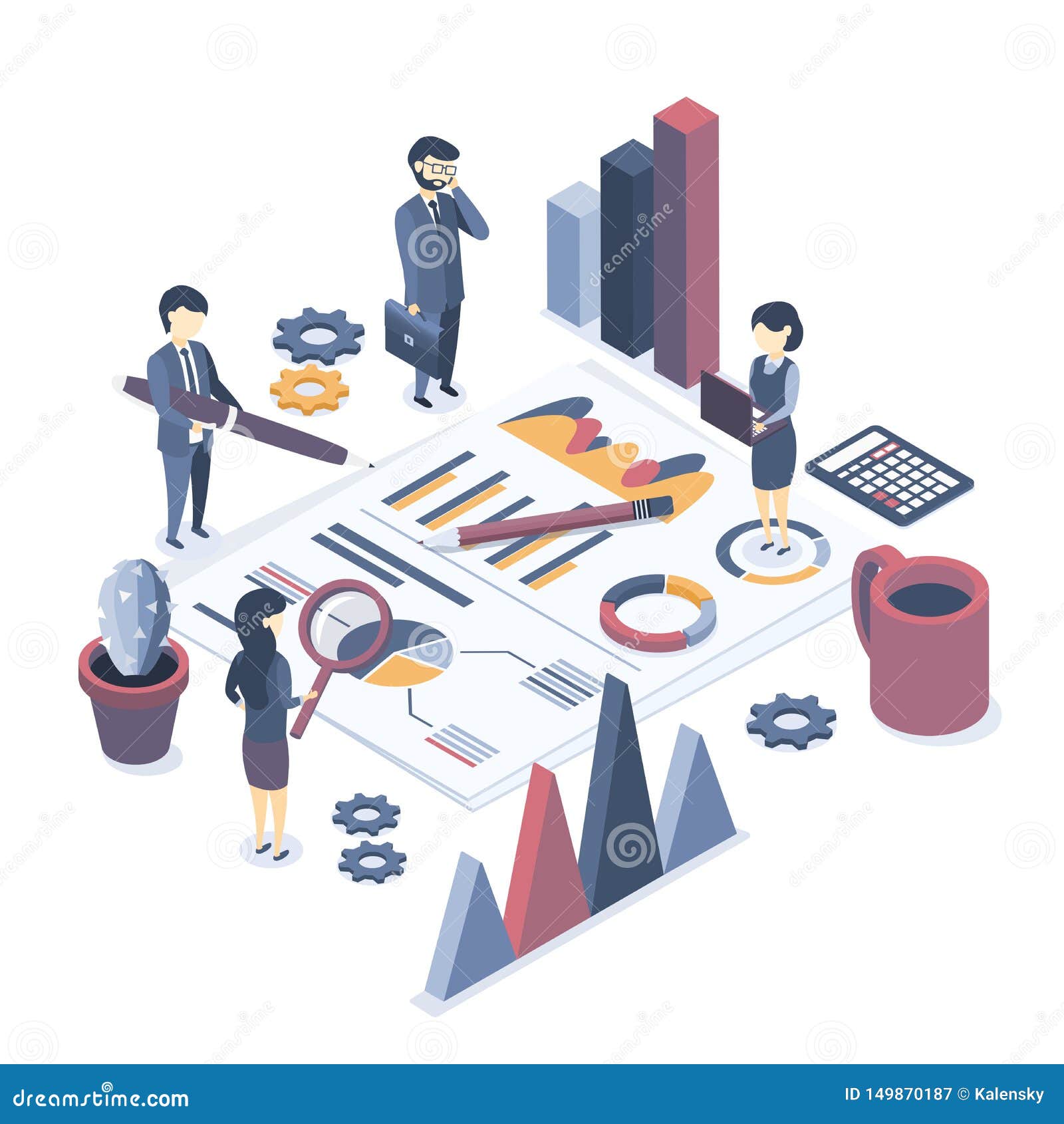 Business auditing. stock vector. Illustration of character - 149870187