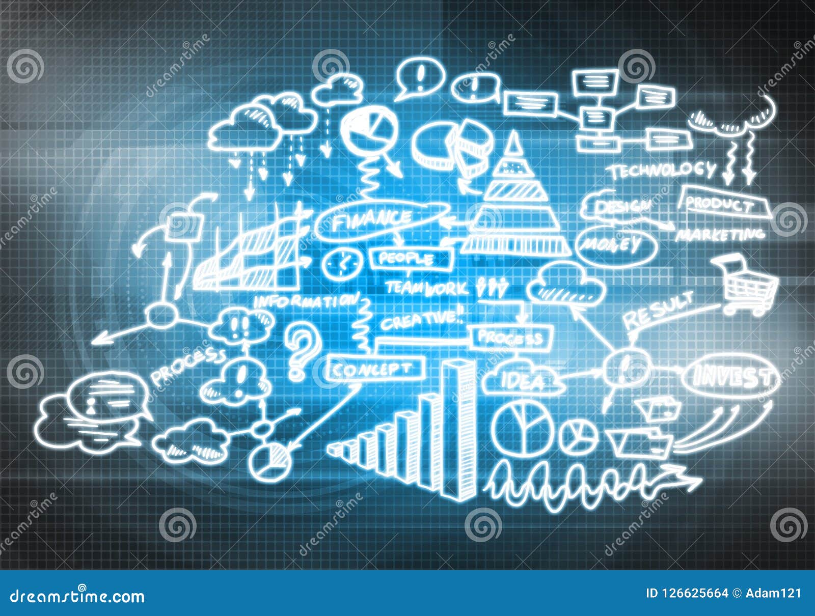 Business Backdrop with Sketches Stock Photo - Image of commerce ...