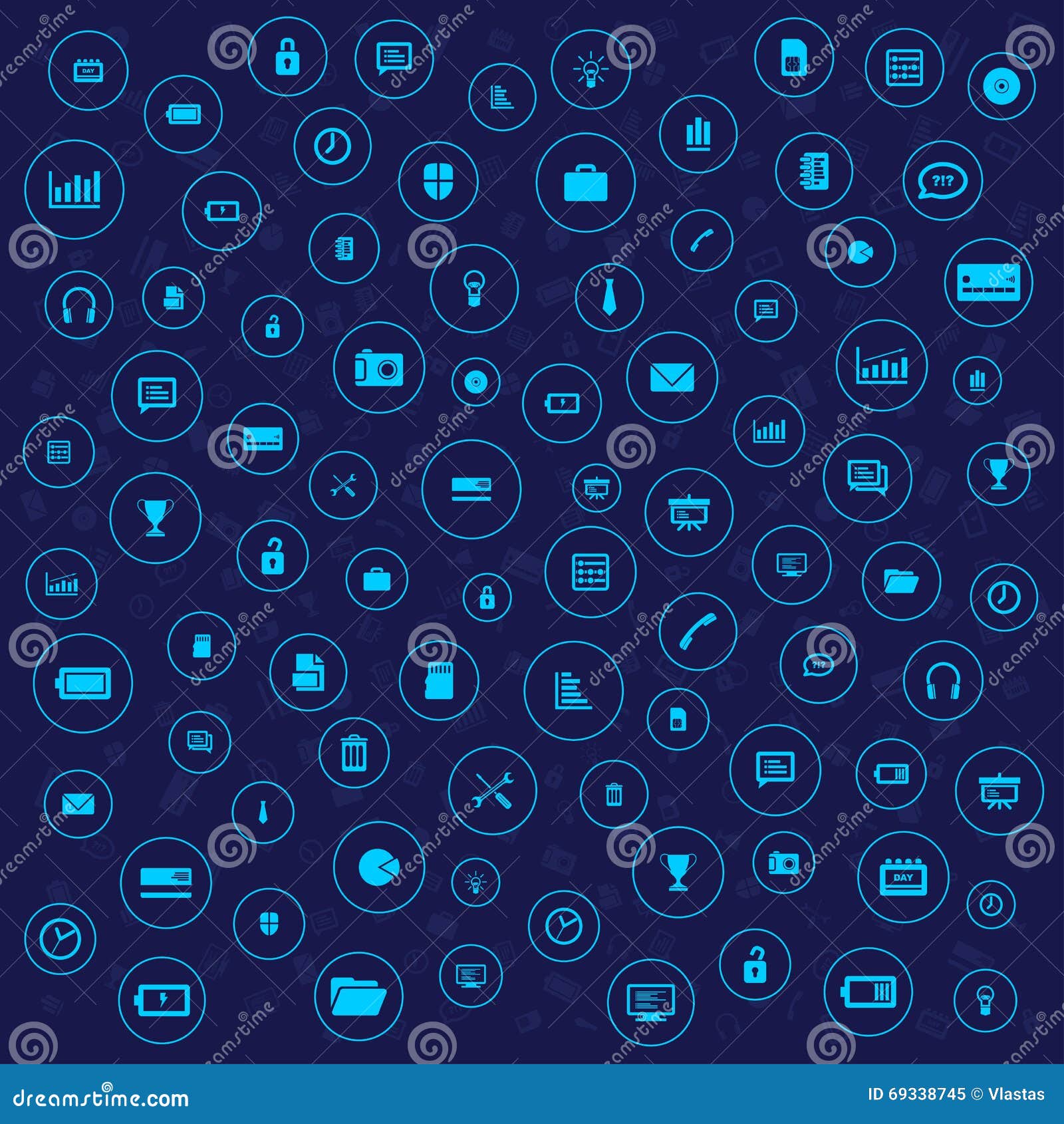 Business Backgroud of Many Icons and Symbols. Stock Vector ...