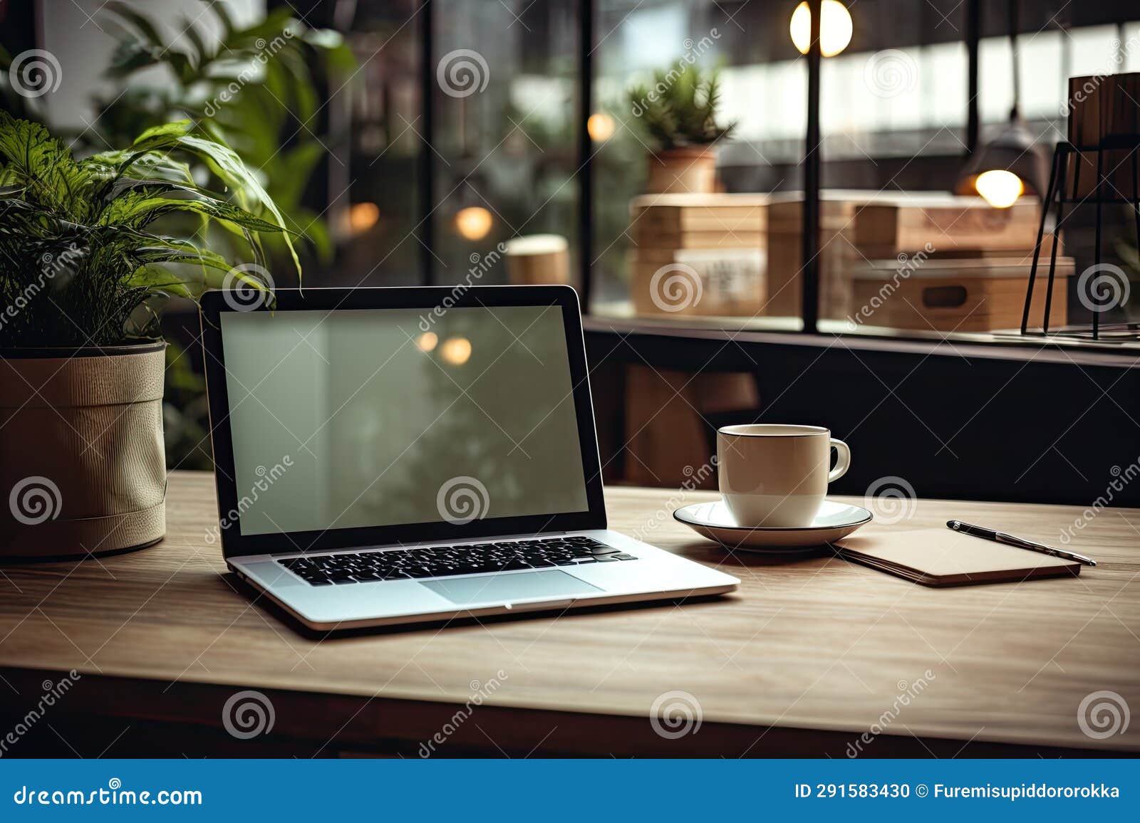 Business Background with Desktop and Laptop Office Workplace ...