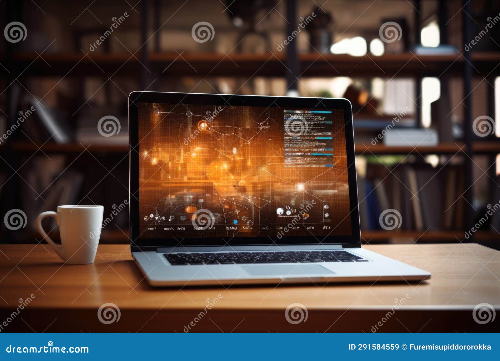 Business Background with Desktop and Laptop Office Workplace ...