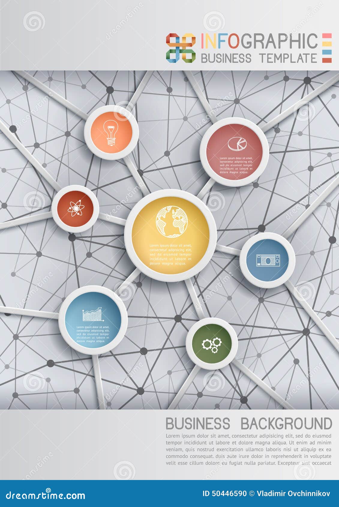 Business Background with Network Stock Vector - Illustration of flyer ...