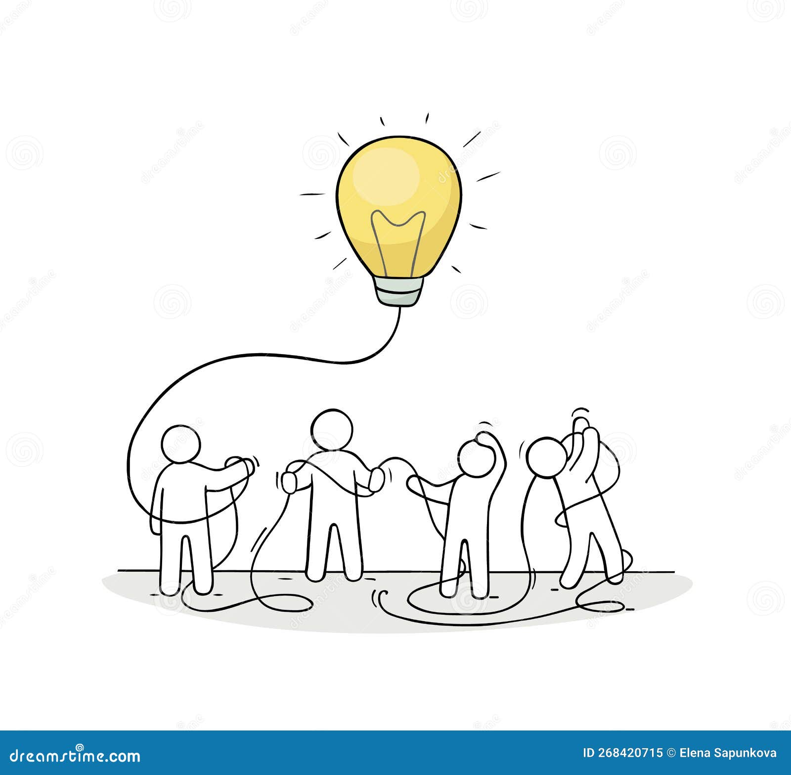 Business Background with People and Lamp Ide Stock Vector ...