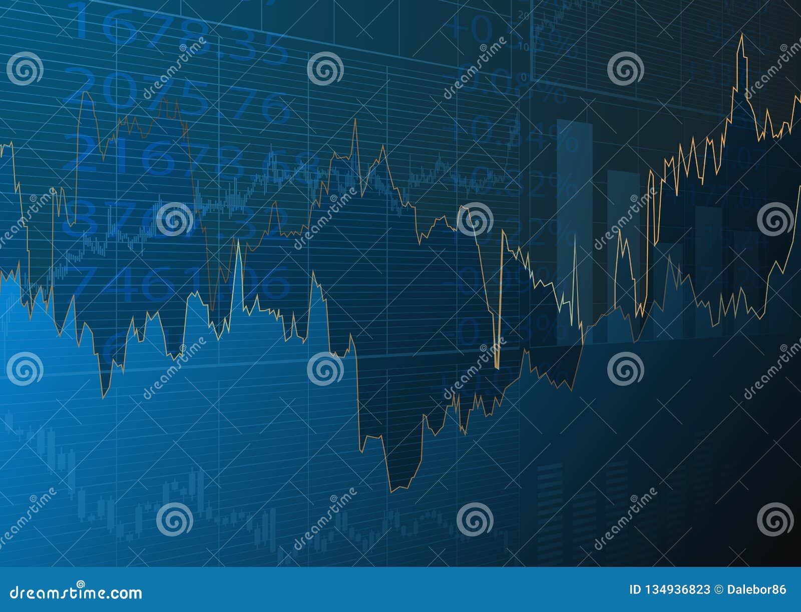 Business Background with Stock Charts Stock Vector - Illustration of ...