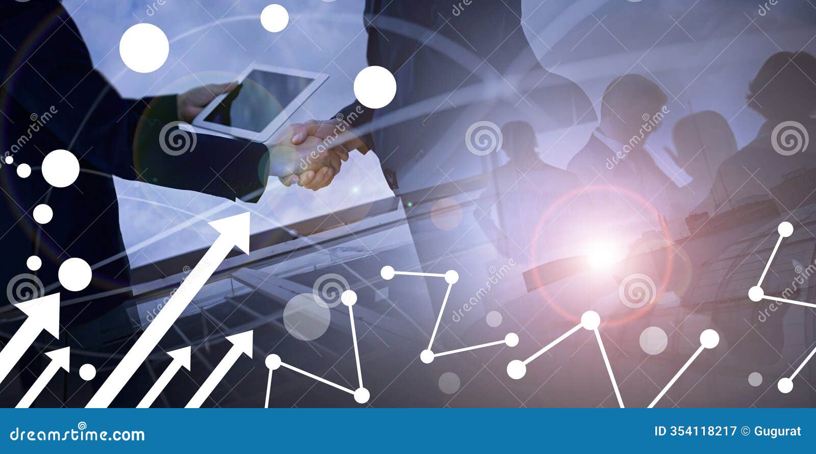 Business Background. Teamwork Concept with Business Growth and Social ...