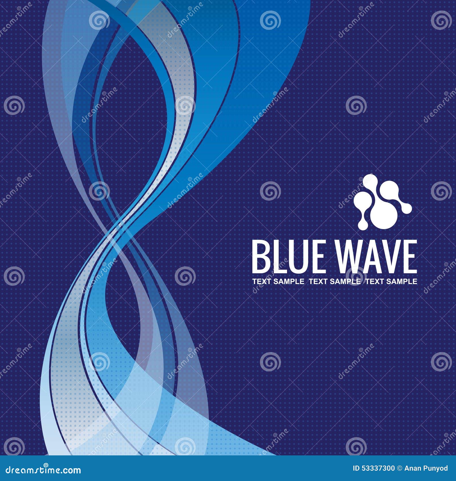 Business Background Template Abstract Blue Wave Design Vector Stock ...
