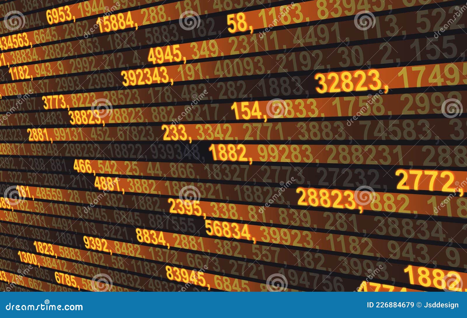 Business Background Theme with Yellow Colored Glowing Numbers Stock ...