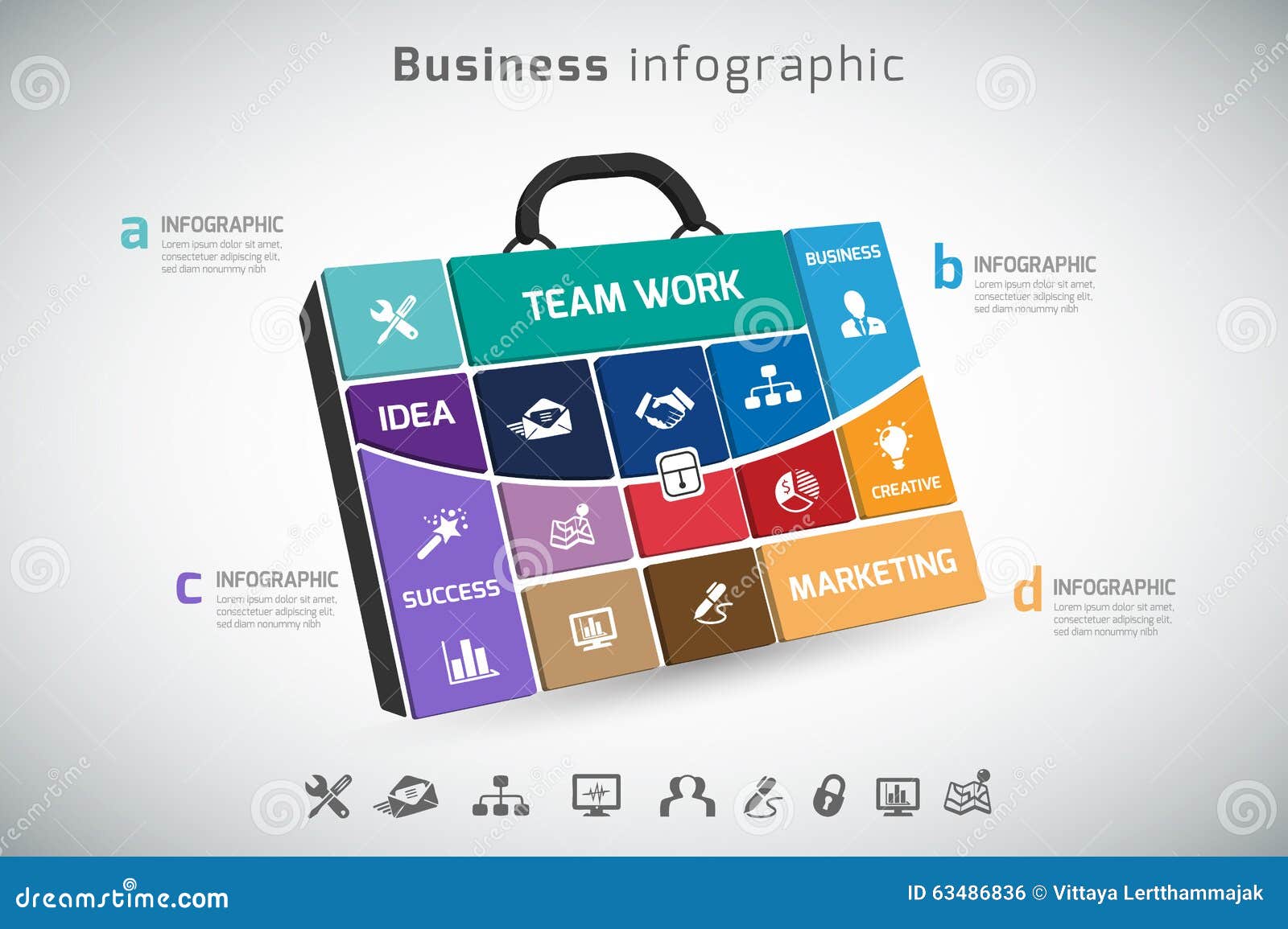 Business bag infographic stock vector. Illustration of graph - 63486836