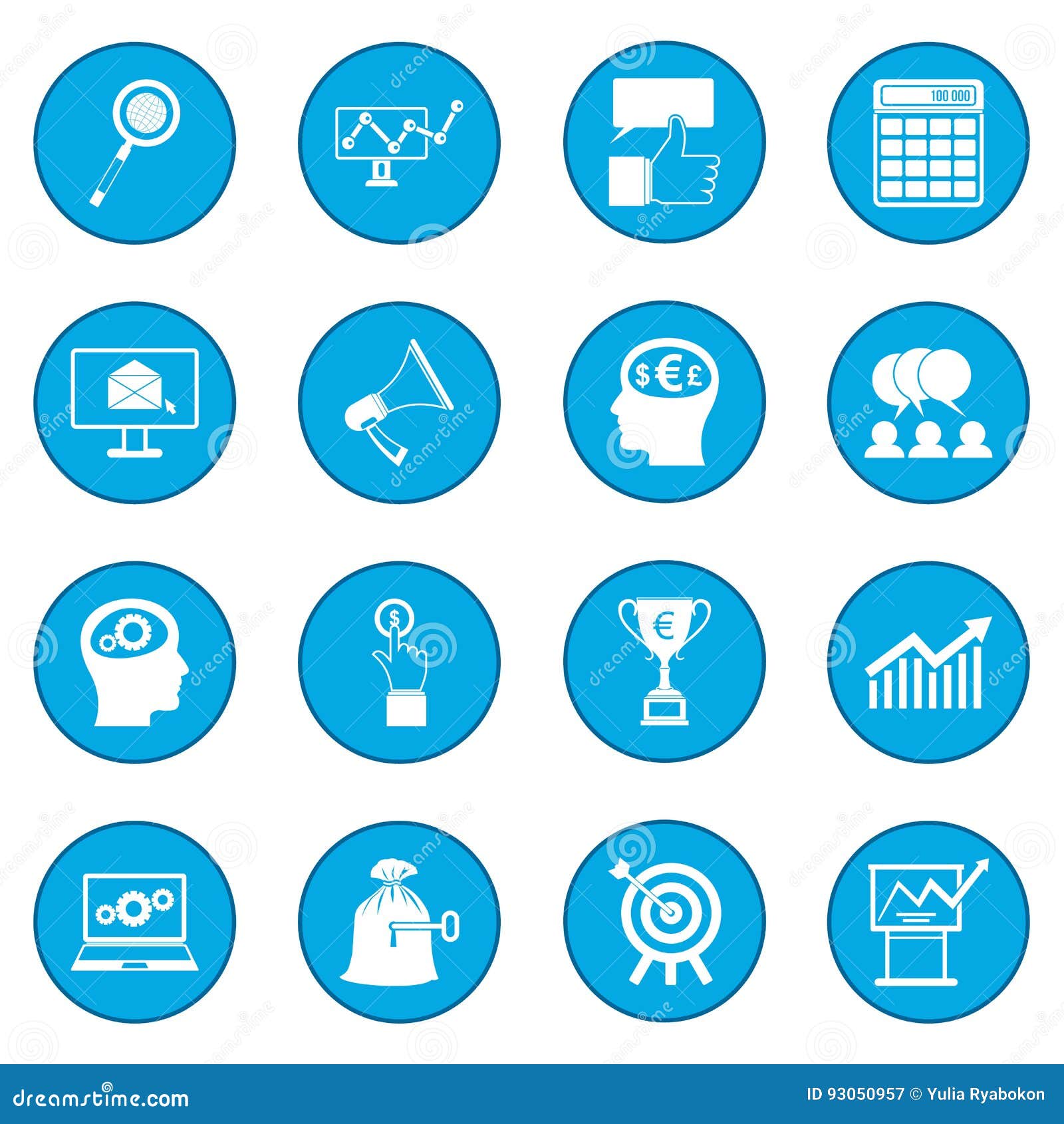 Business, Banking and Office Icon Blue Stock Vector - Illustration of ...