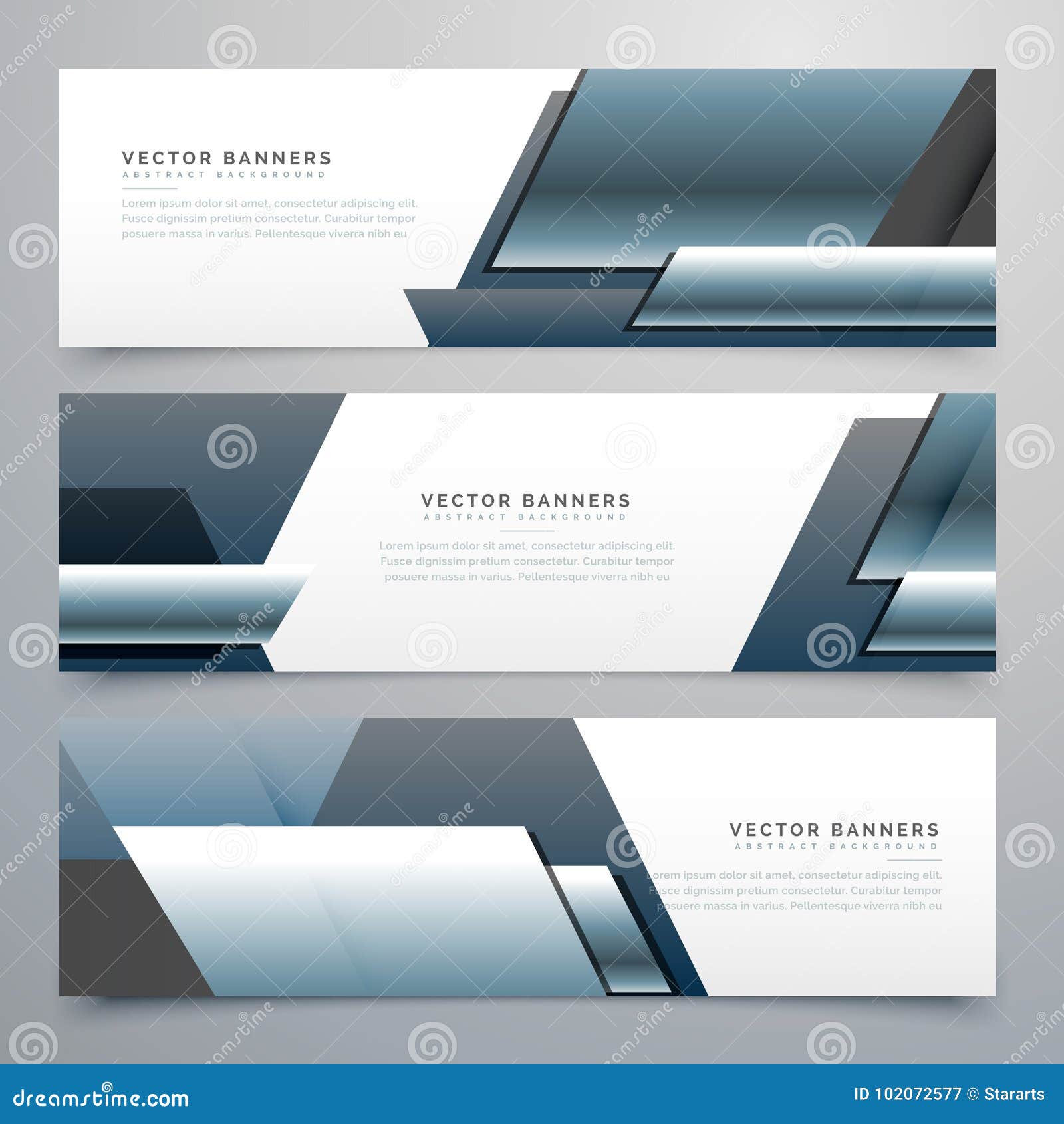 Business Banners Set of Three Professional Headers Stock Vector ...