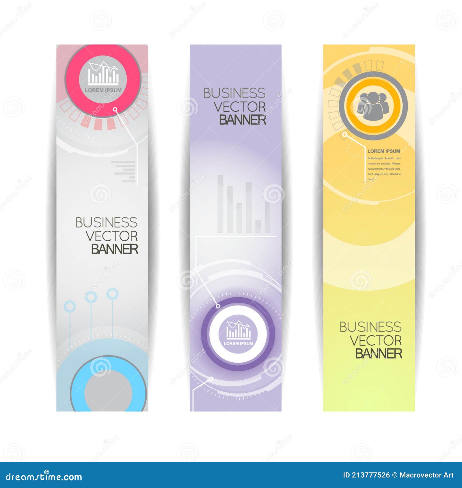 Business Banners with Software Interface Elements Stock Vector ...