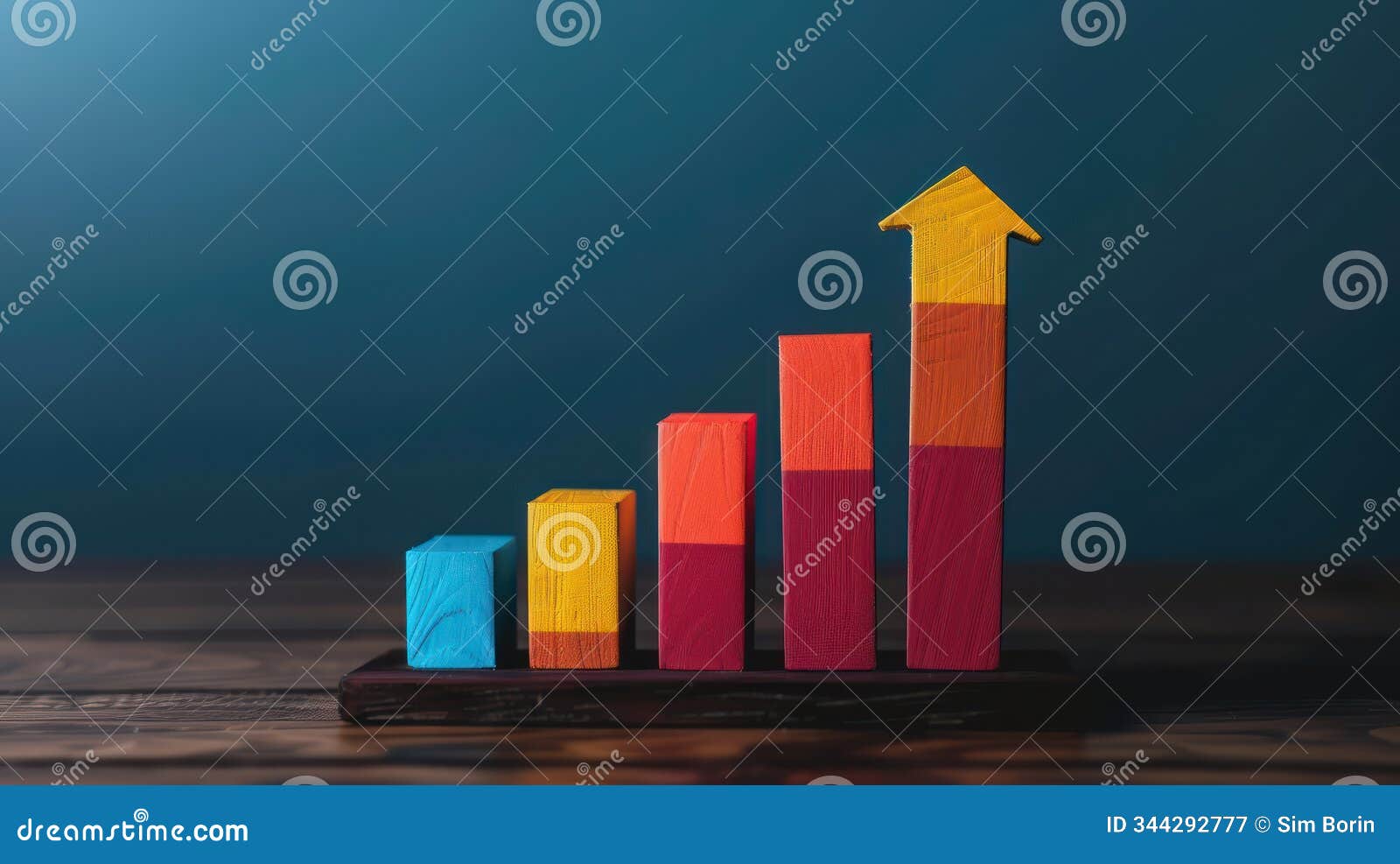 A Business Bar Chart with an Arrow Stock Illustration - Illustration of ...