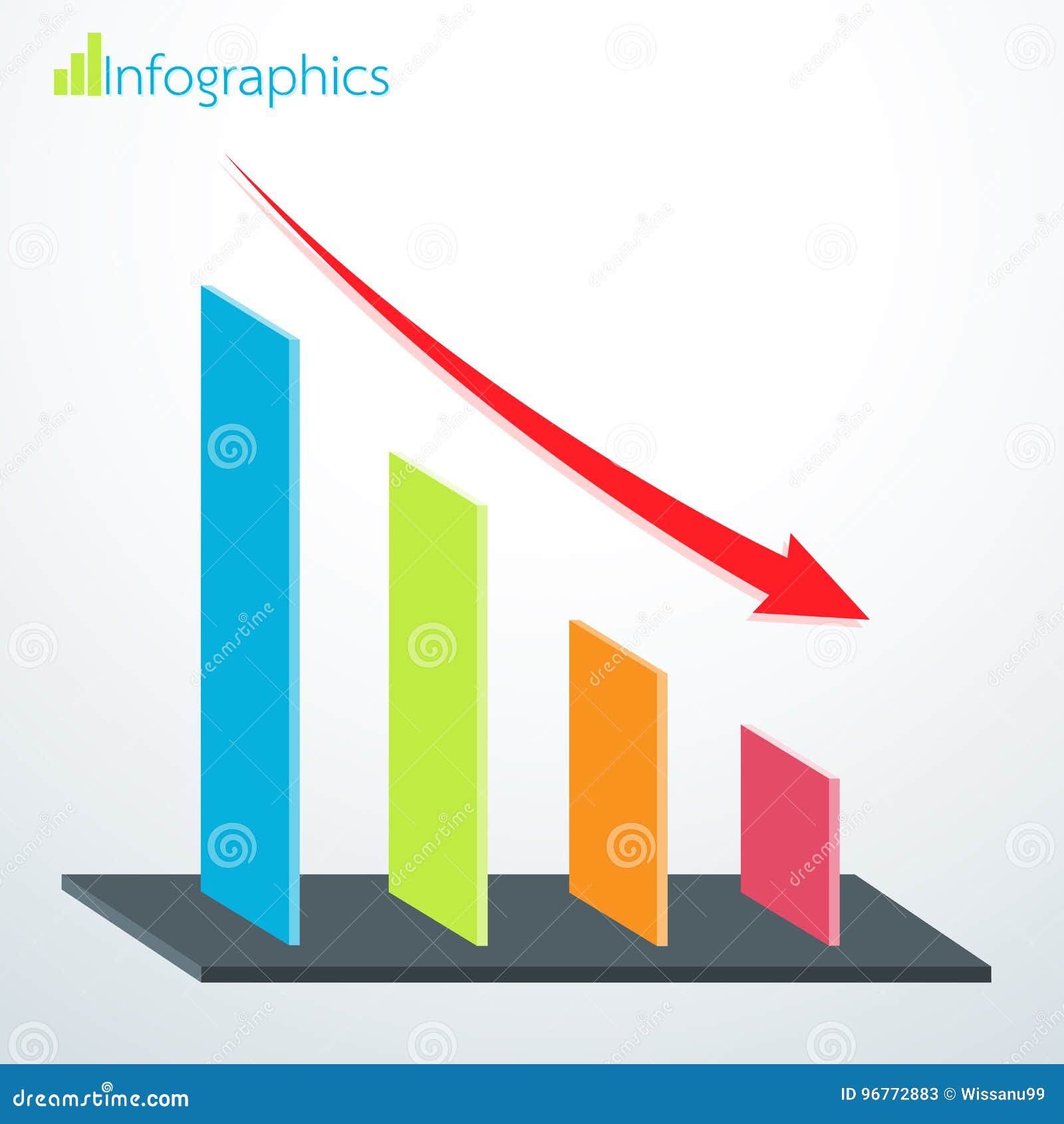 Business bar graph down stock vector. Illustration of layout - 96772883