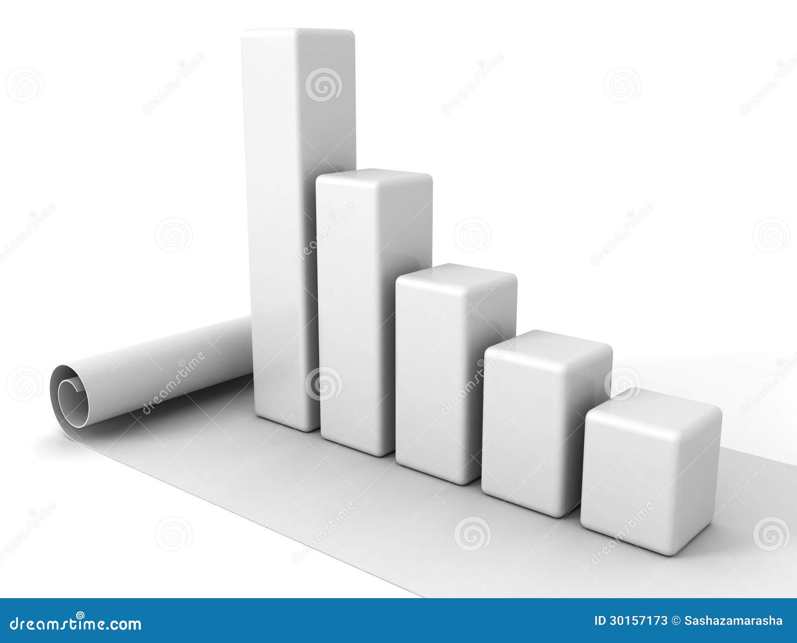 Business Bar Graph on a Paper Sheet Scroll Stock Illustration ...