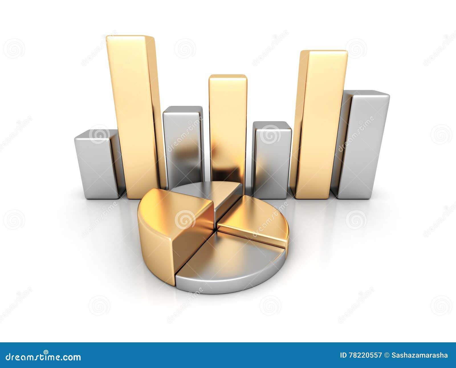 Business Bar and Pie Chart Diagrams Stock Illustration - Illustration ...