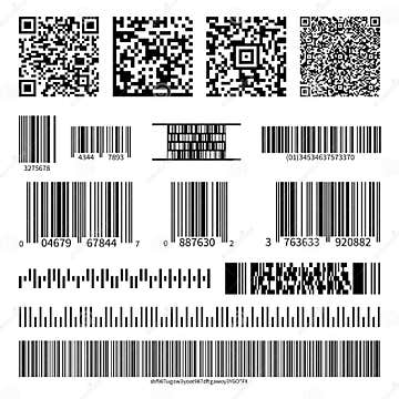 Business Barcodes and QR Codes Vector Set Stock Vector - Illustration ...