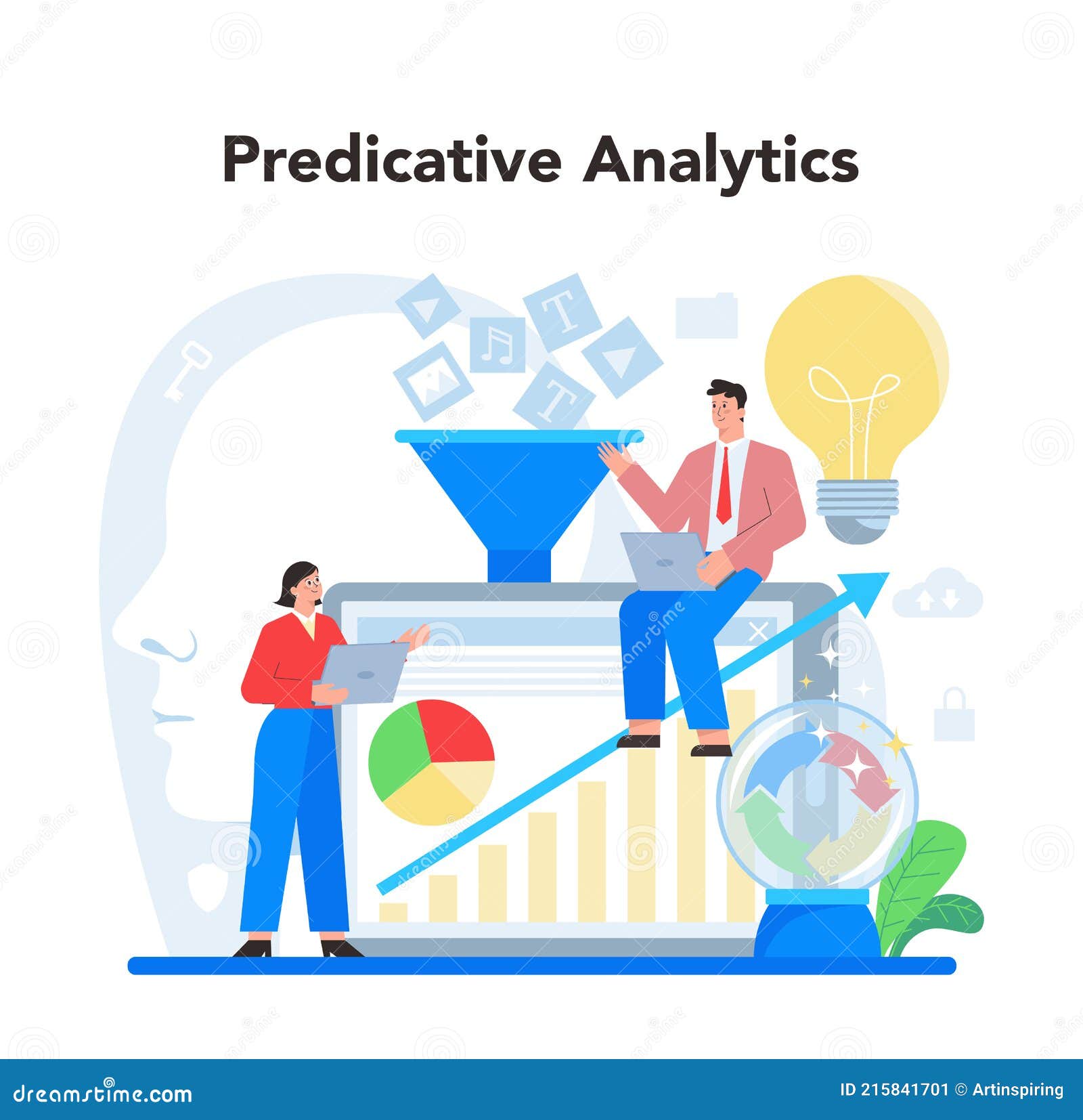 Business Big Data Analytics Concept. Chart and Graph Stock Vector ...