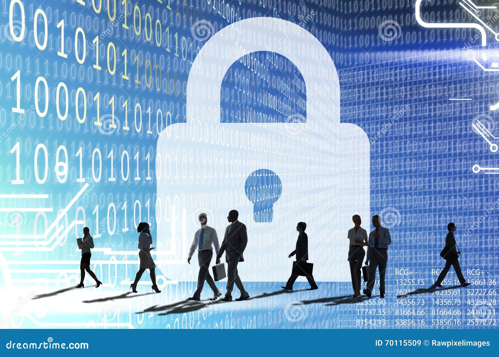 Business Binary Code Data Lock Concept Stock Image - Image of privacy ...