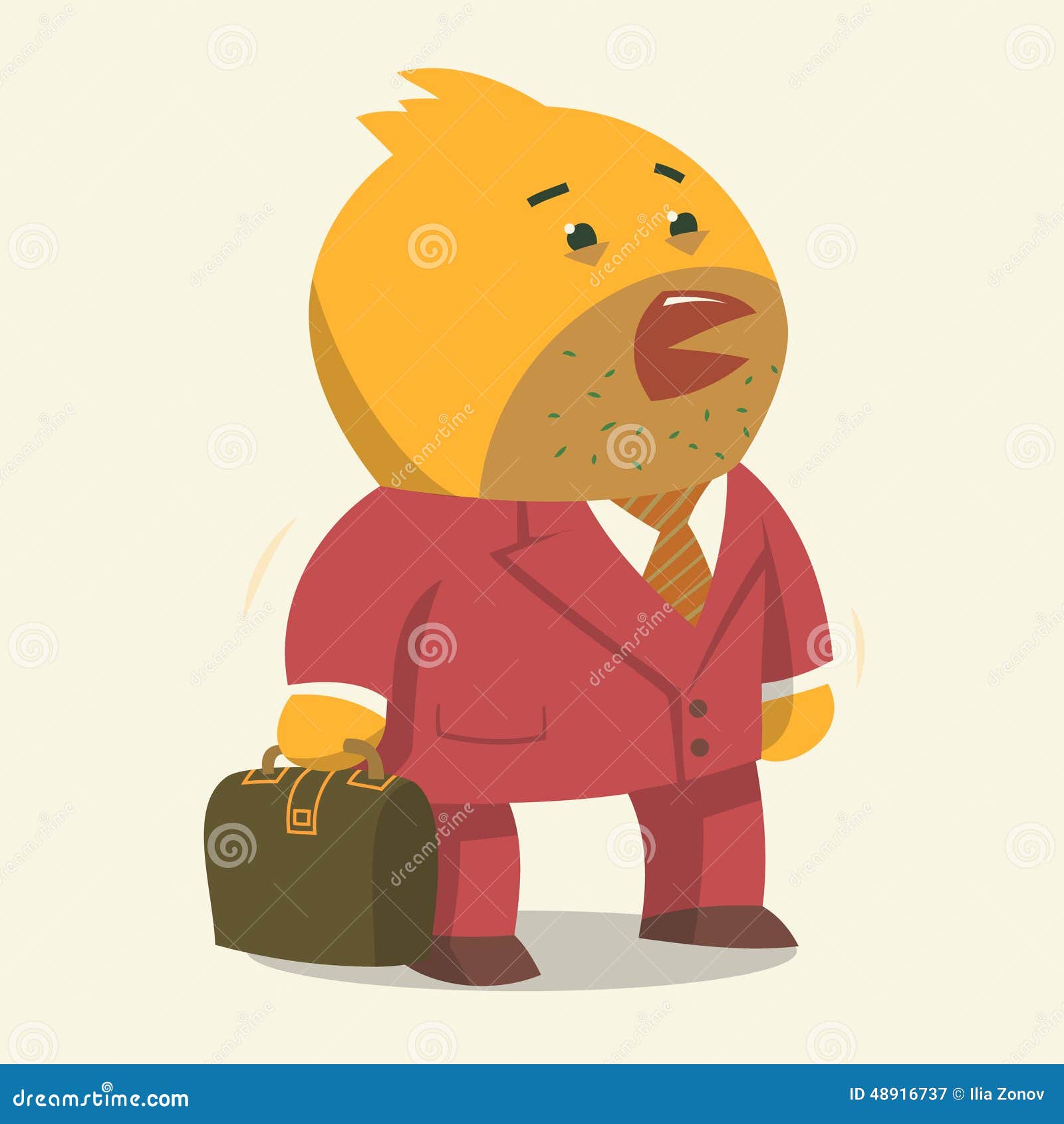 Business bird stock vector. Illustration of tired, flat - 48916737