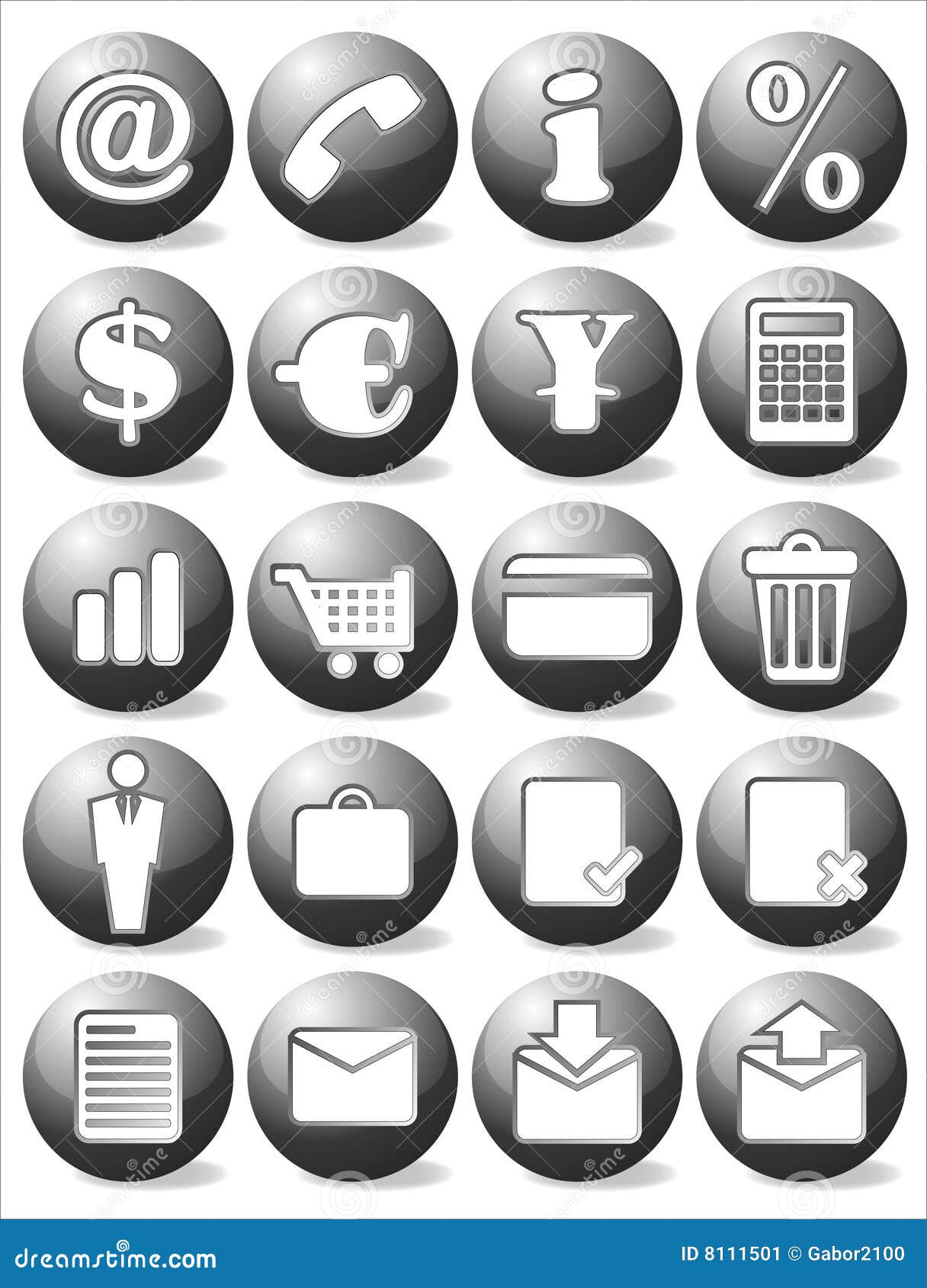 Business black icon set stock vector. Illustration of recycle - 8111501