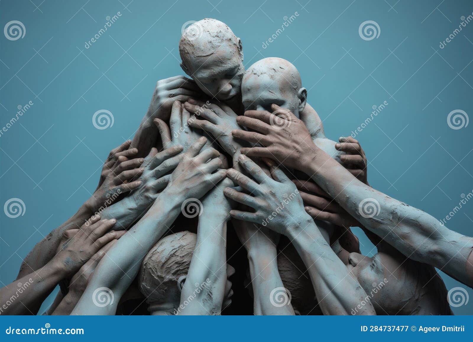 Support Stack Together Diverse Group Successful Meeting Hands Work ...