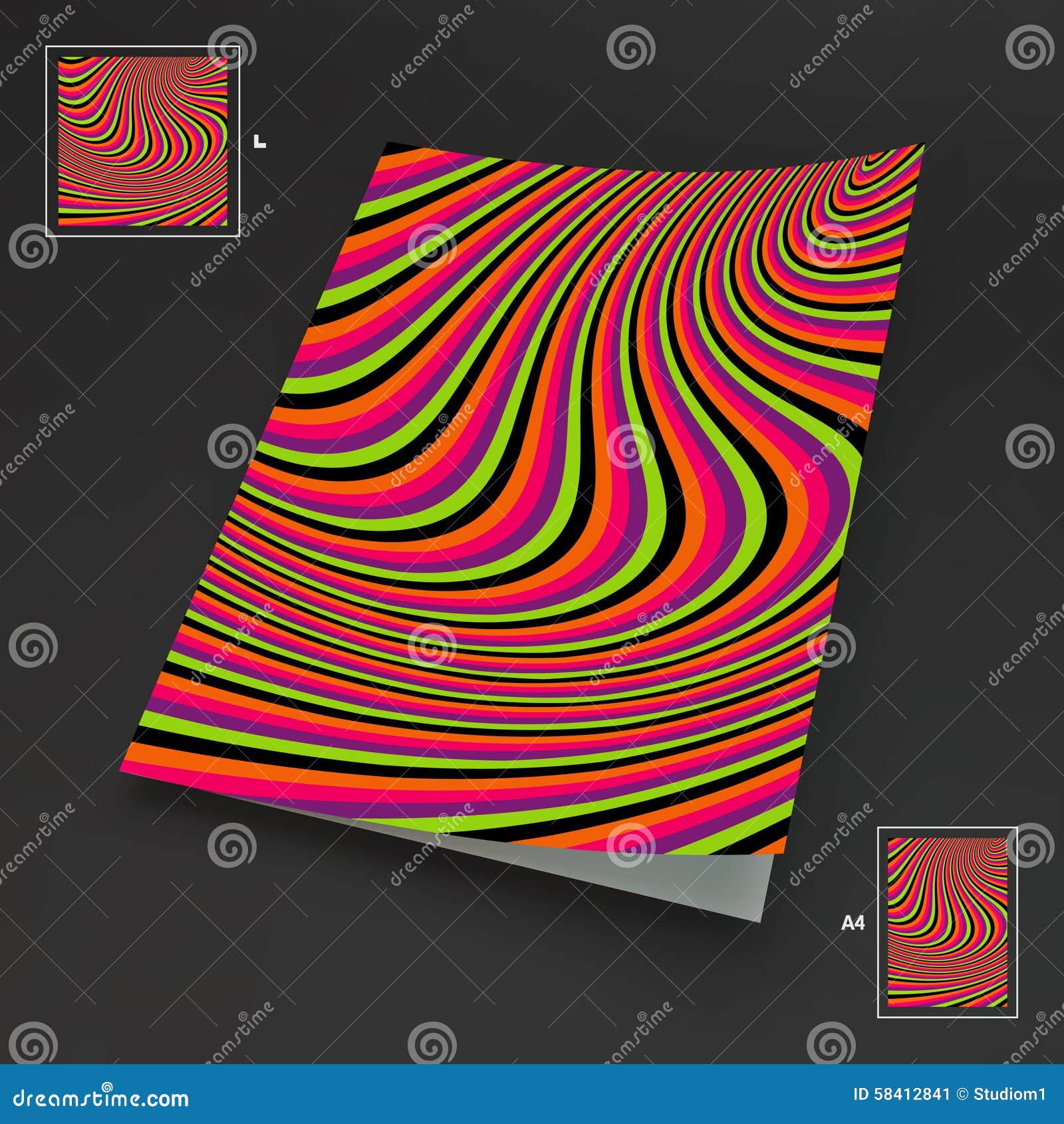 A4 Business Blank. Abstract Striped Background Stock Vector ...