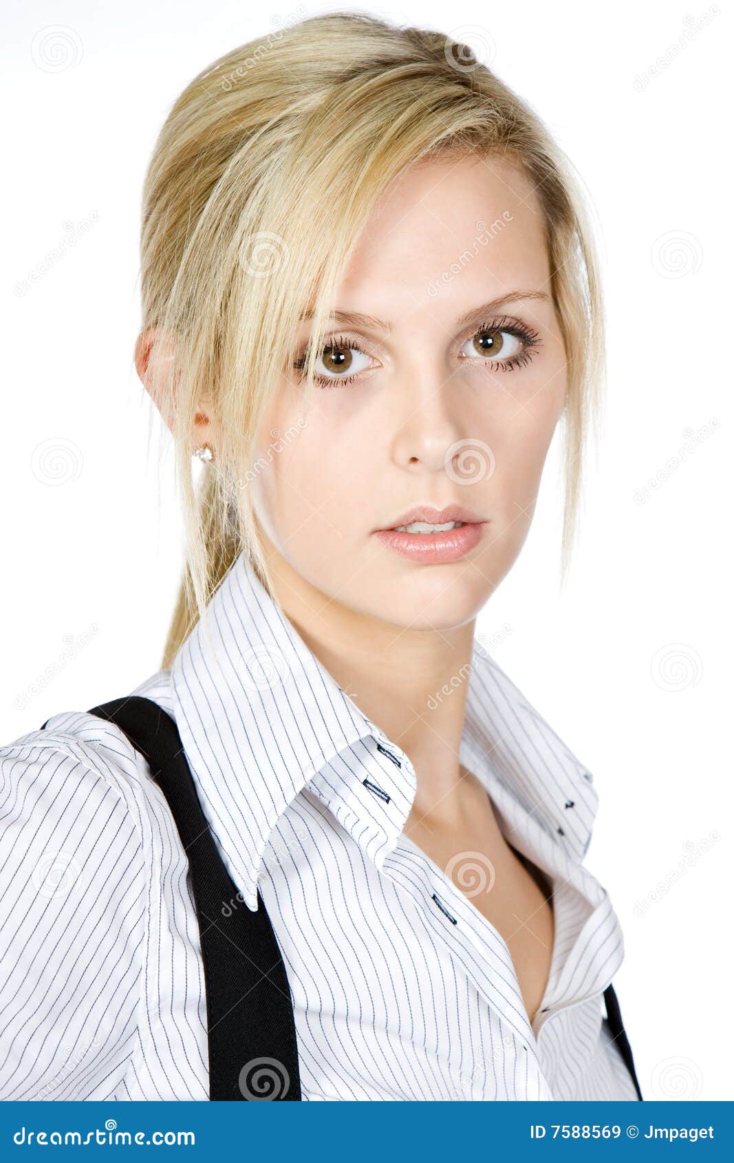 Business Blonde Girl Looking into Camera Stock Image - Image of gaze ...