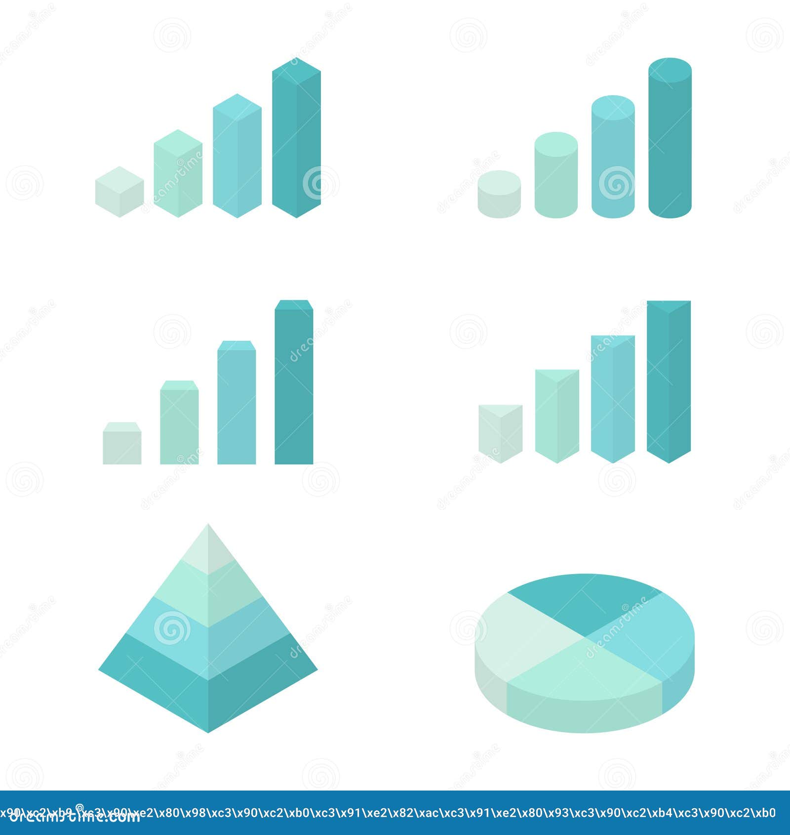 Business Blue Analysis Symbols for Reports and Presentations. Stock ...