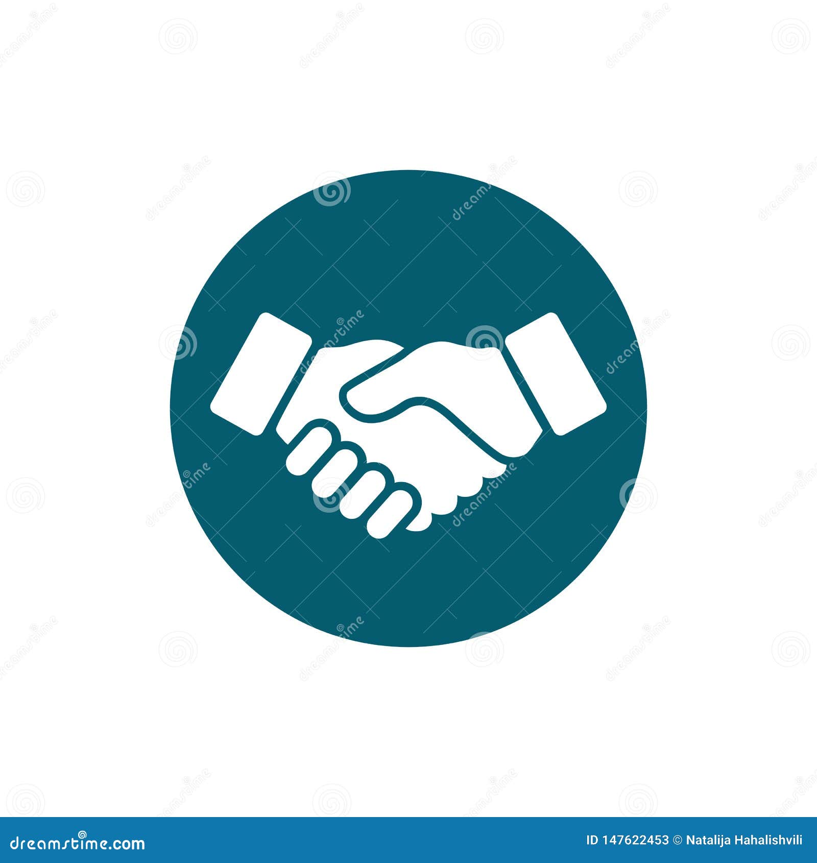 Business Blue Handshake Icon. Vector Stock Vector - Illustration of ...